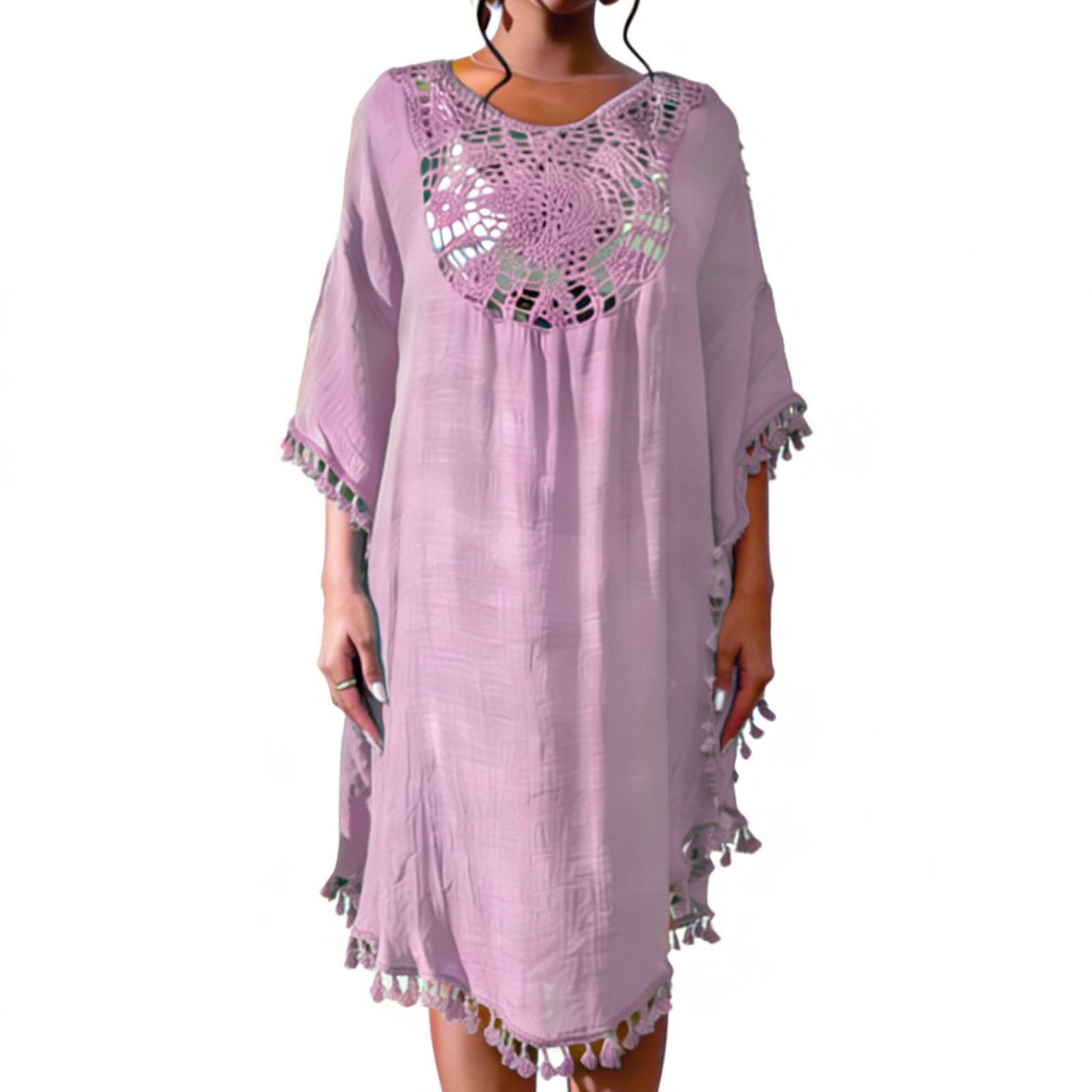 Fewfanhot Womens Clothing Swimsuits Cover Ups Crochet Chiffon Beach ...