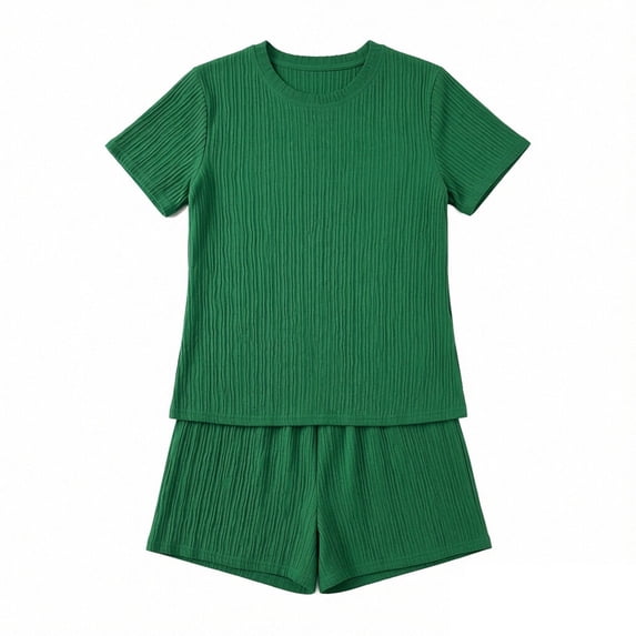 Fewfanhot Womens Pajamas Set 2 Piece Sets Ribbed Textured Knit Casual ...