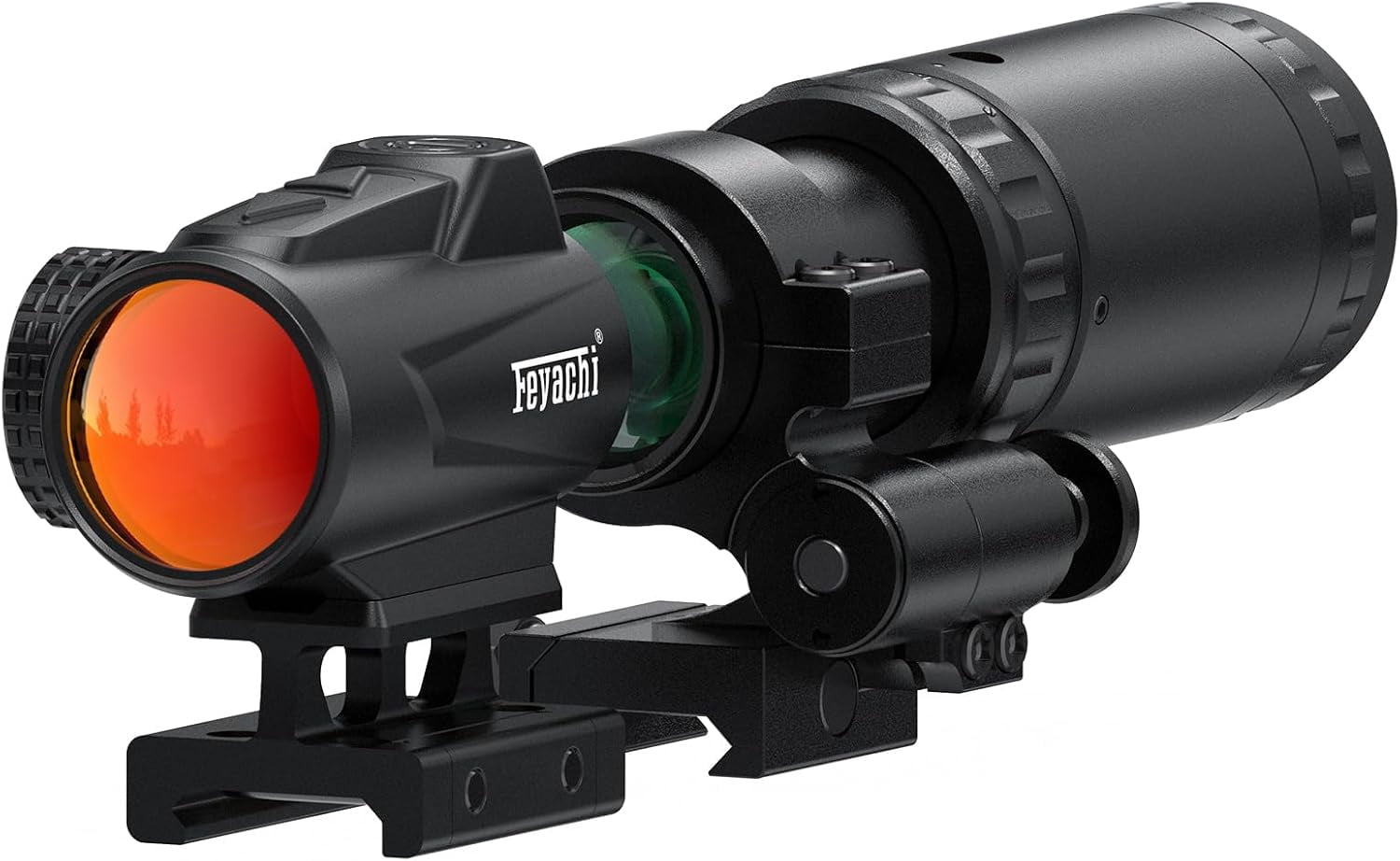 Feyachi 2 MOA Red Dot and Magnifier Combo - 5X Magnifier 1 x 25mm Red ...