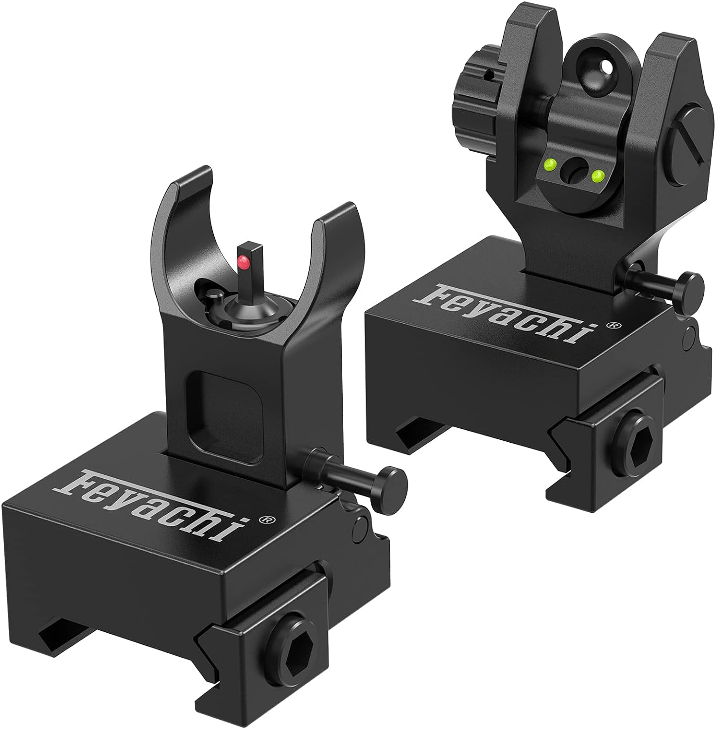 Feyachi S27 Fiber Optic Iron Sights Flip Up Front and Rear Sites with ...