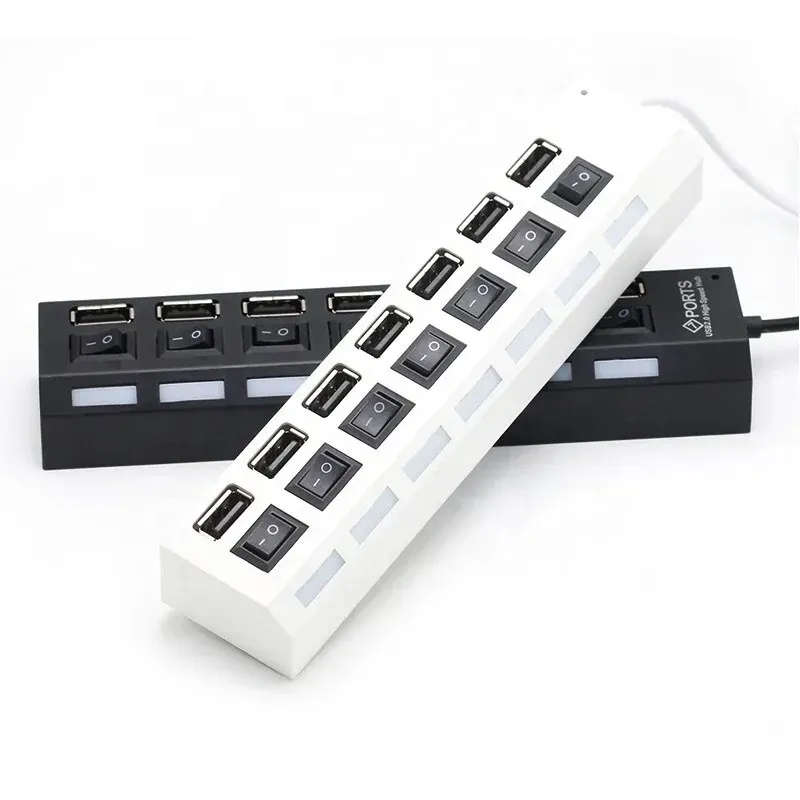 Feylan USB Hub 7 Port Multi USB Splitter Power Adapter Multiple ...