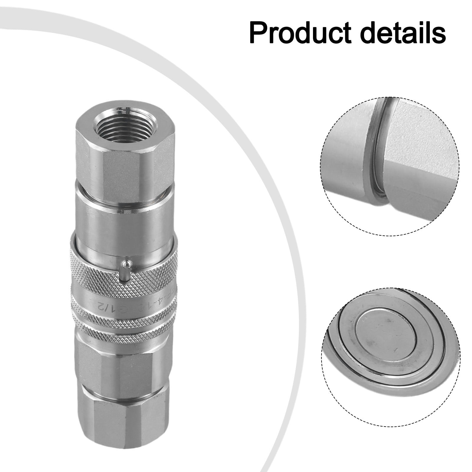 Ff Flat Hydraulic Quick Coupling With Valve Plug For Npt1/4 3/8 1/2 3/4 ...