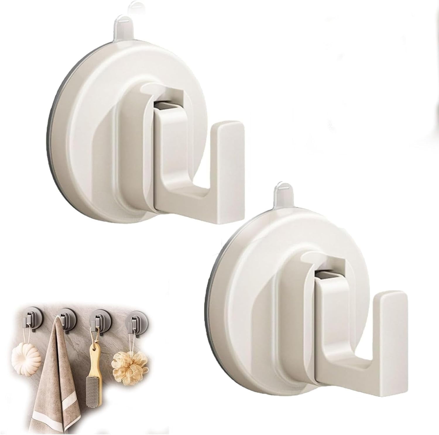 Ffunhoo Heavy Suction Cups Without Bore, Suction Cup Hooks, No-Drill ...