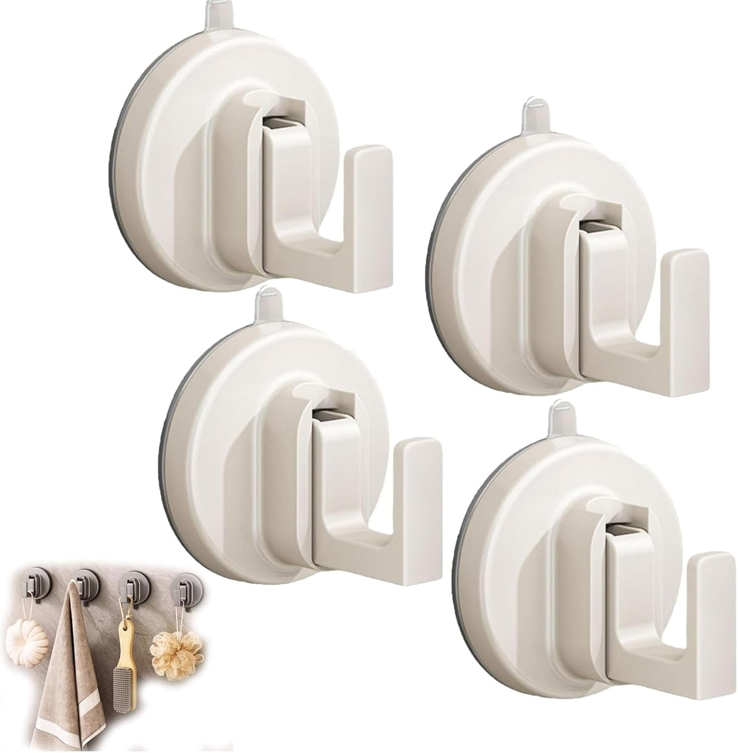 Ffunhoo Heavy Suction Cups Without Bore, Suction Cup Hooks, No-Drill ...