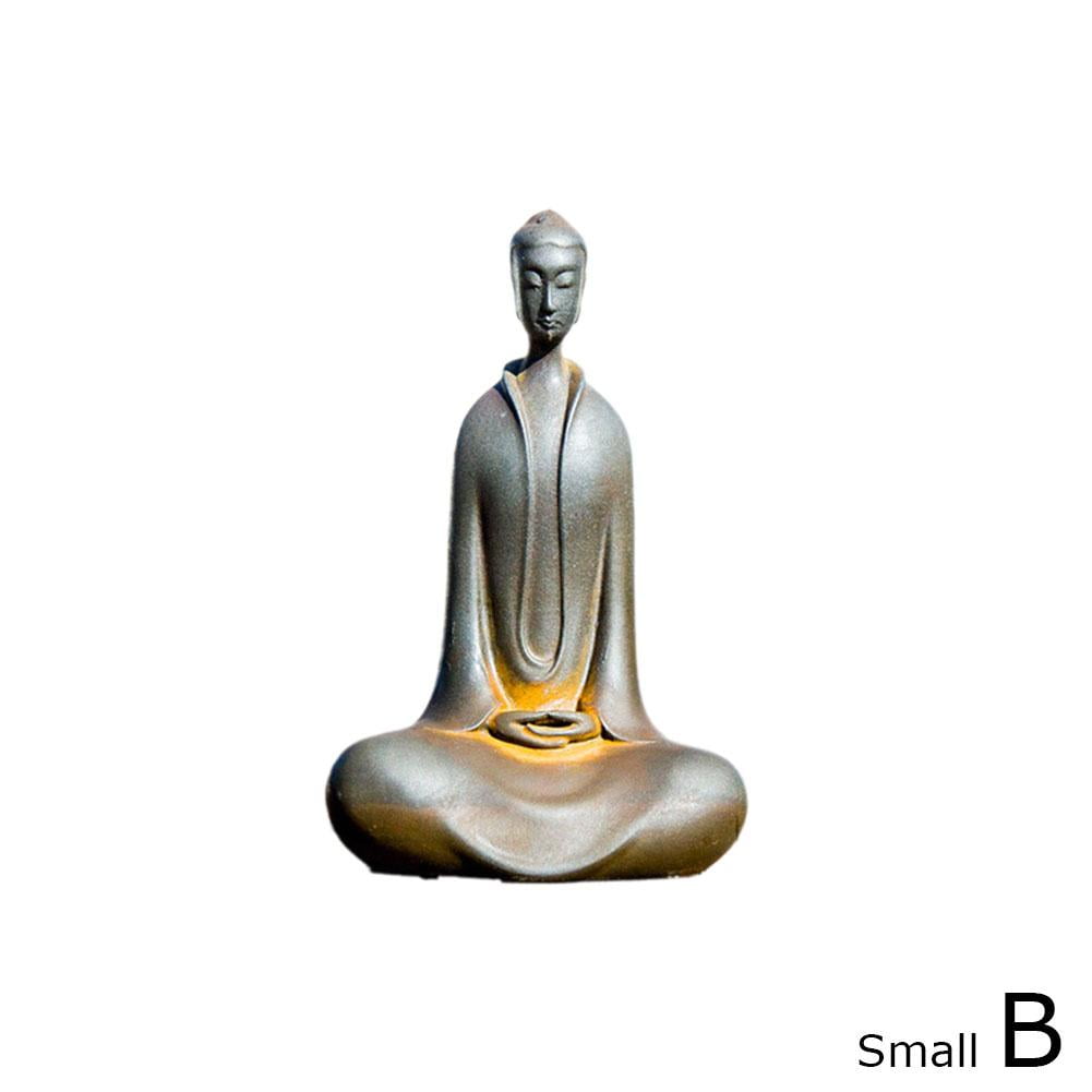 Fgbetcv Japanese Iron Zazen Buddha,Cast Iron Monk Figurine, Minimalist ...
