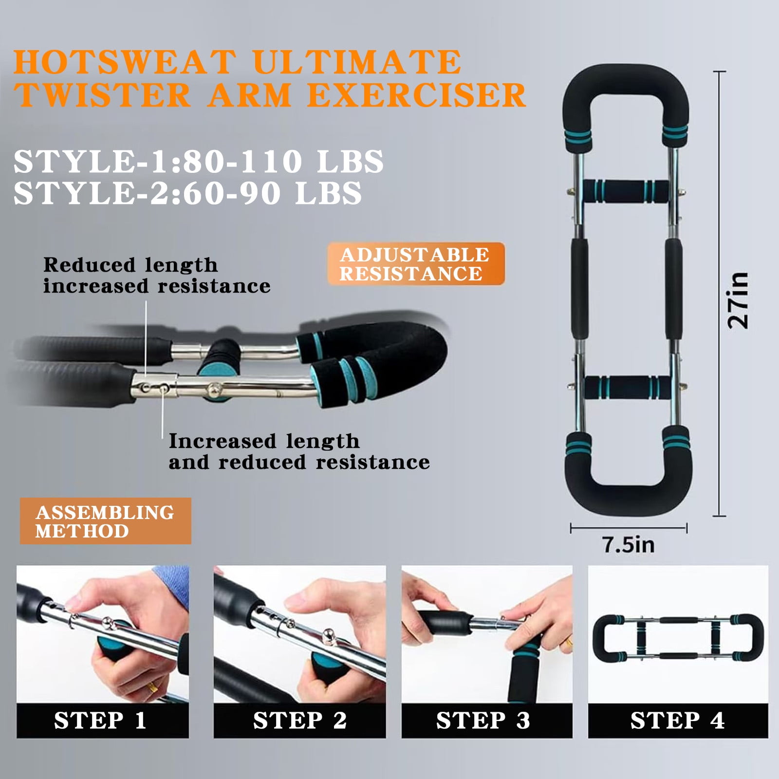 Fglymey Multi Functional Adjustable U-Shaped Indoor Exercise Wrist And ...