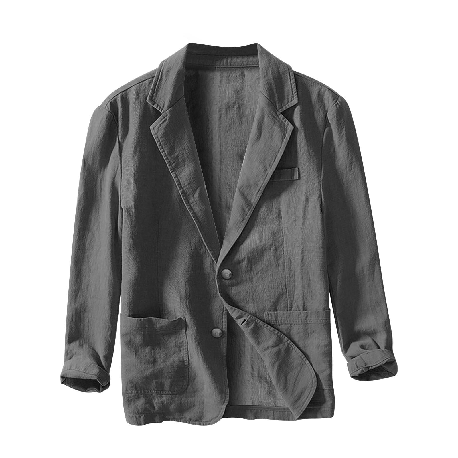 Fgnfyis Blazer for Men Business Casual Suit Mens Loose Fitting Fashion ...
