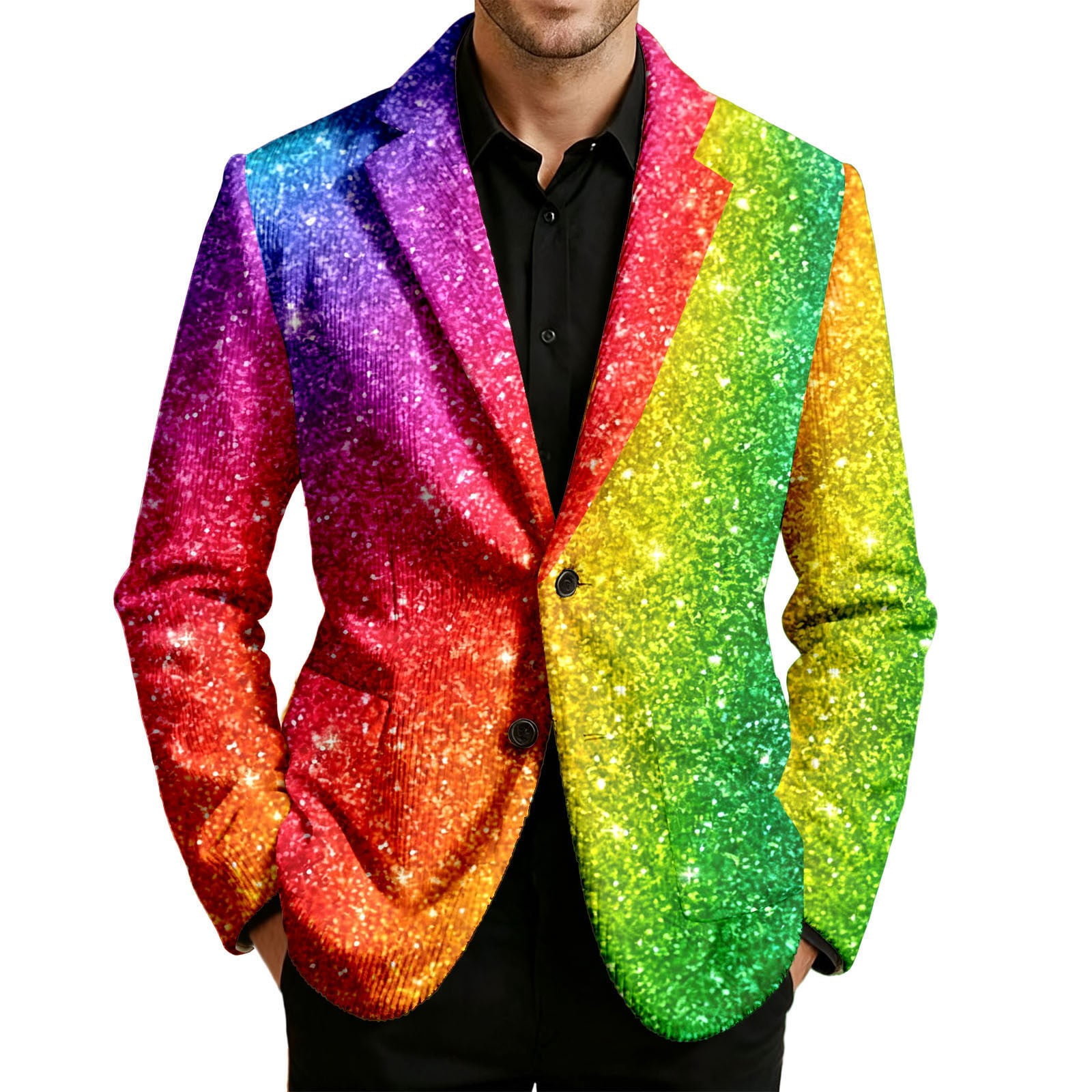 Fgnfyis Blazer for Men Carnival Corduroy Print Casual Style Jacket for ...