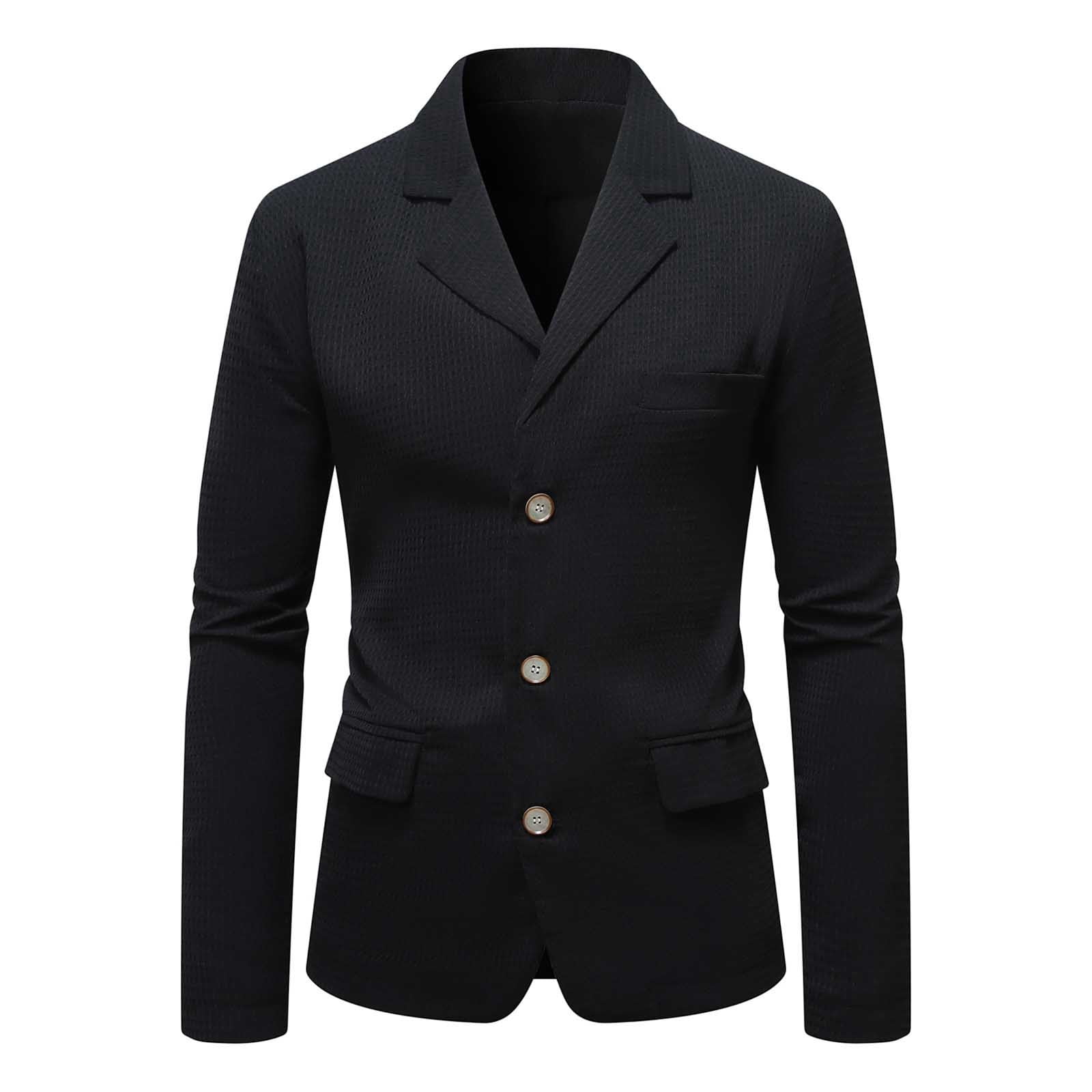 Fgnfyis Blazer for Men Mens Casual Fashion Solid Color Three Button ...