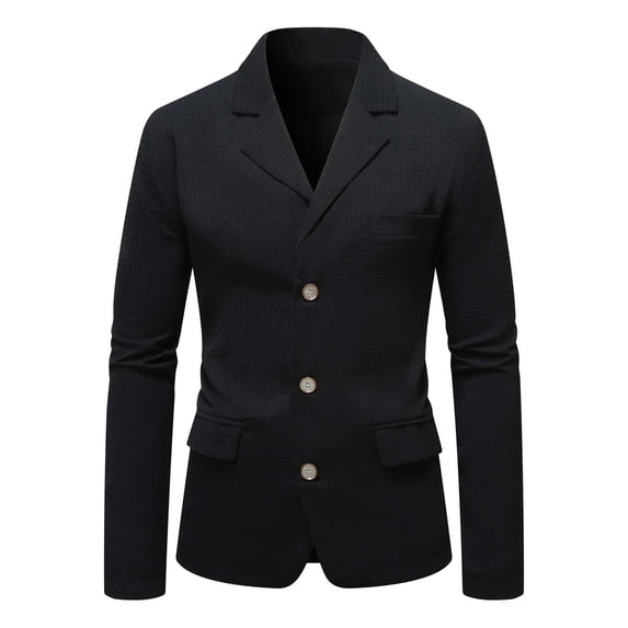 Fgnfyis Blazer for Men Mens Casual Fashion Solid Color Three Button ...