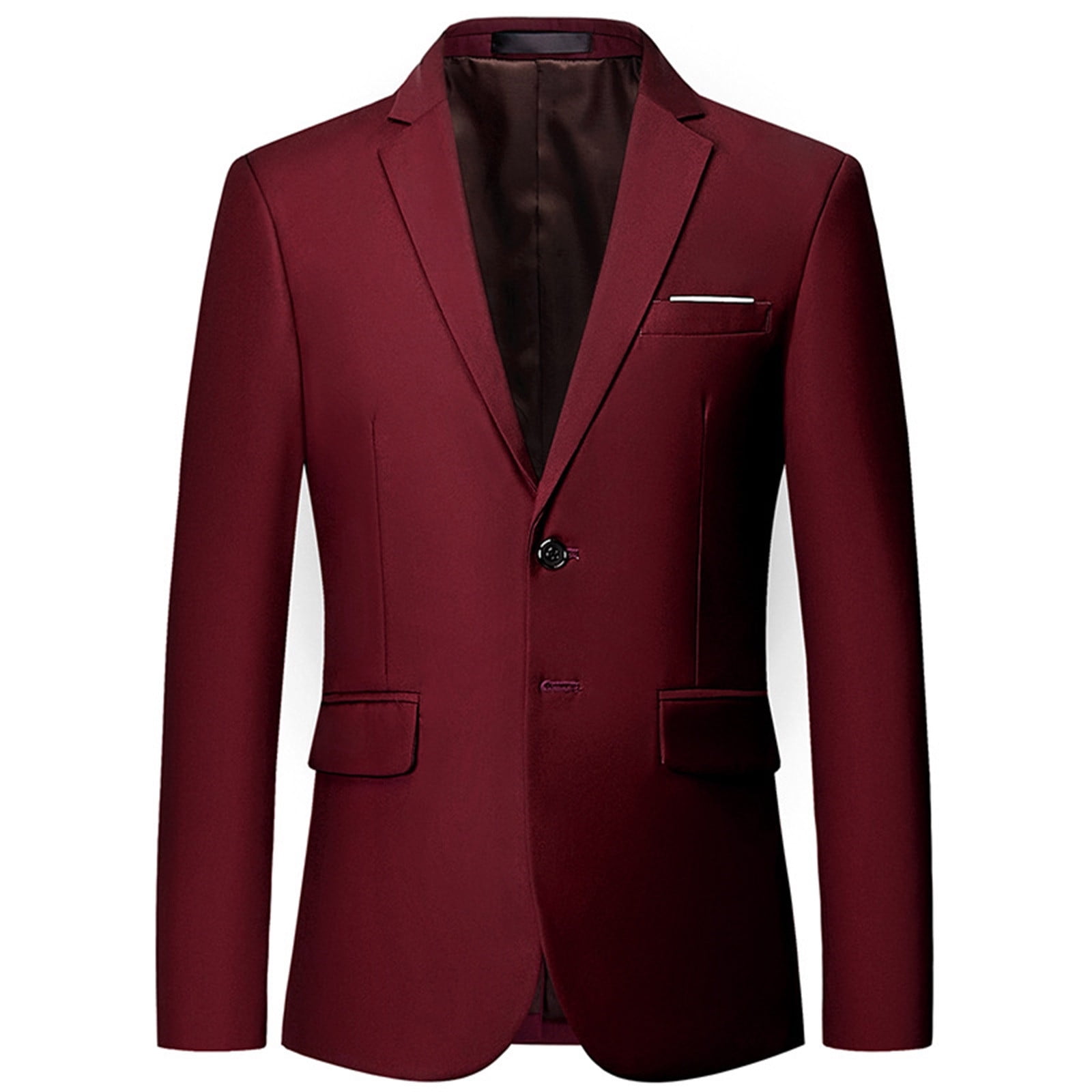 Fgnfyis Blazer for Men Modern Slim Fit Two Button Tailored Business ...