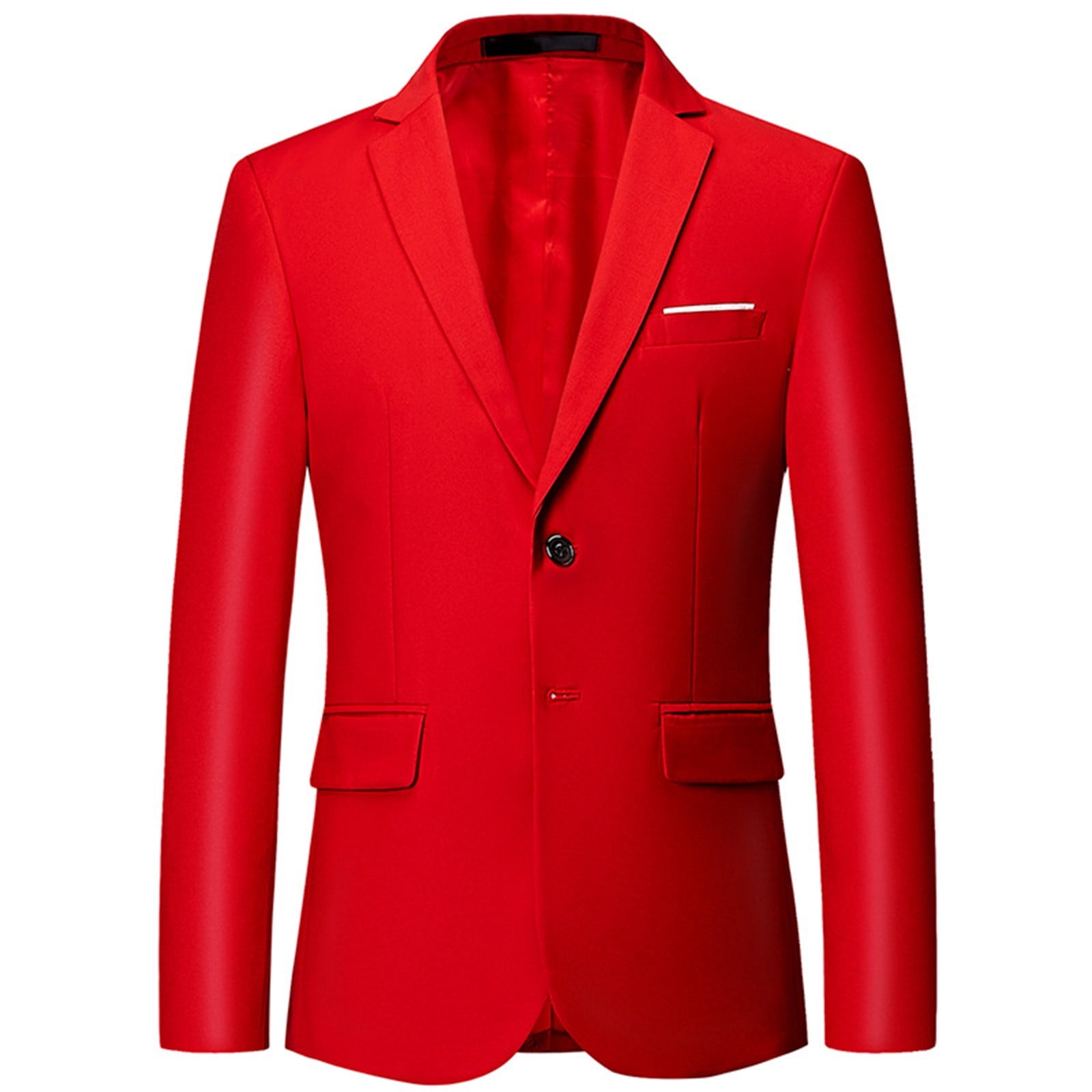 Fgnfyis Blazer for Men Modern Slim Fit Two Button Tailored Business ...