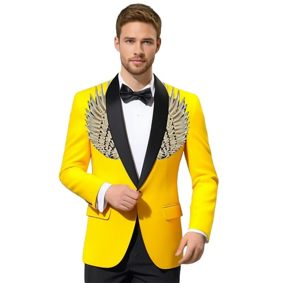 Fgnfyis Carnival Mens Blazer Jacket Stage Performance Jacket with ...
