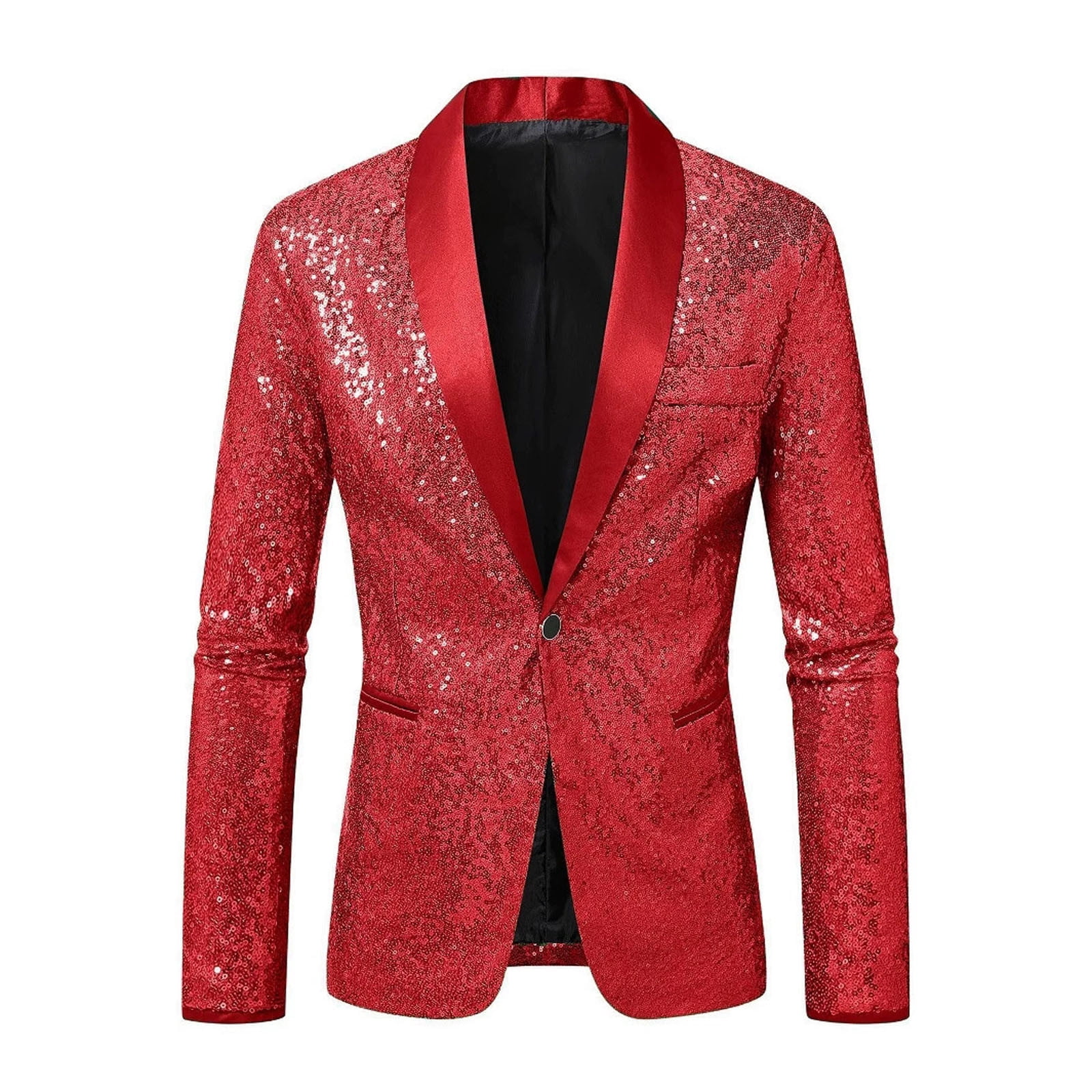 Fgnfyis Carnival Suit Jacket for Men Sequin Evening Party Jacket for ...