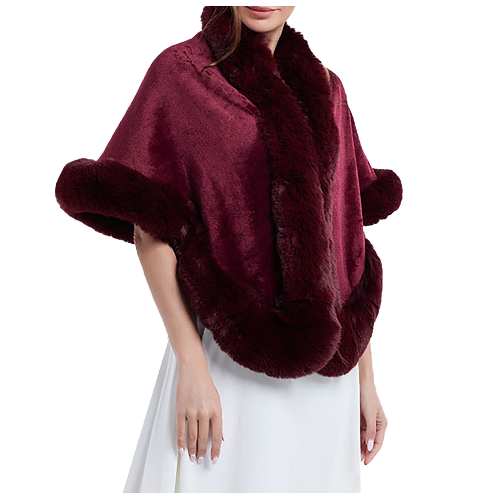 Fgnfyis Elegant Women Shawl Collar Scarf Wrap Evening Cape Winter Coat ...
