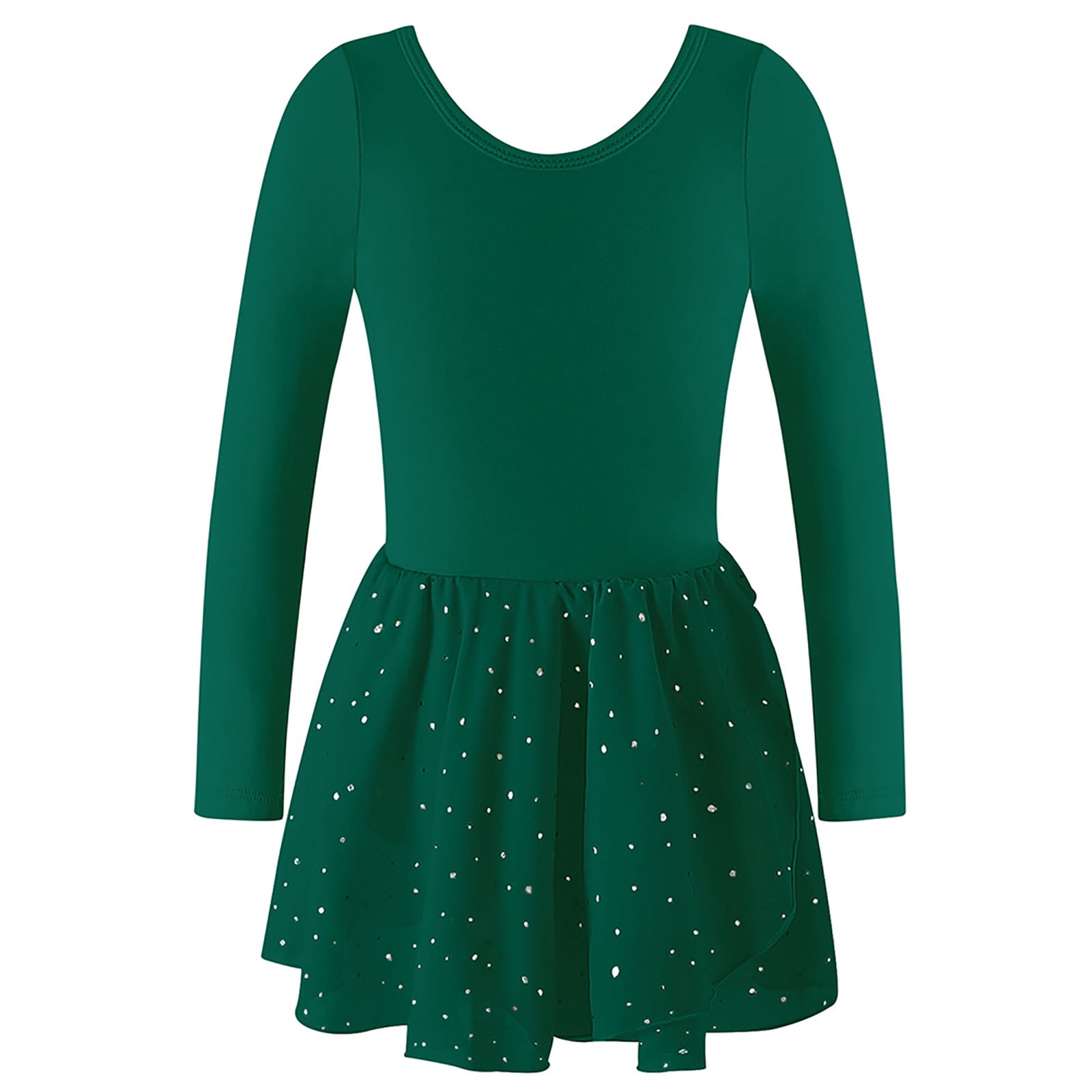 Fgnfyis Girls Ballet Dress Long Sleeve with Back Straps and Sparkly ...