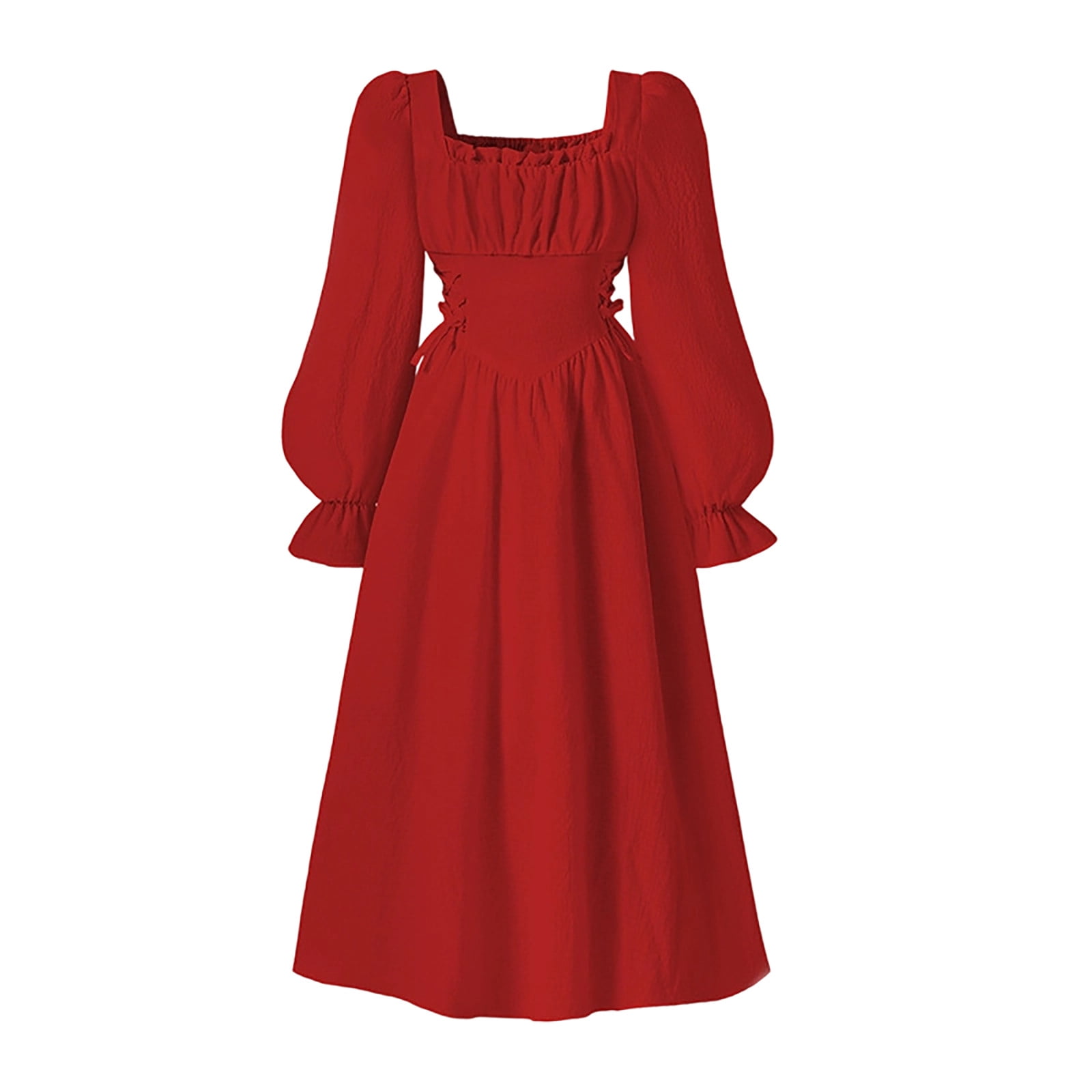 Fgnfyis Girls Party Dress French Square Neck with Puff Sleeves Elegant ...