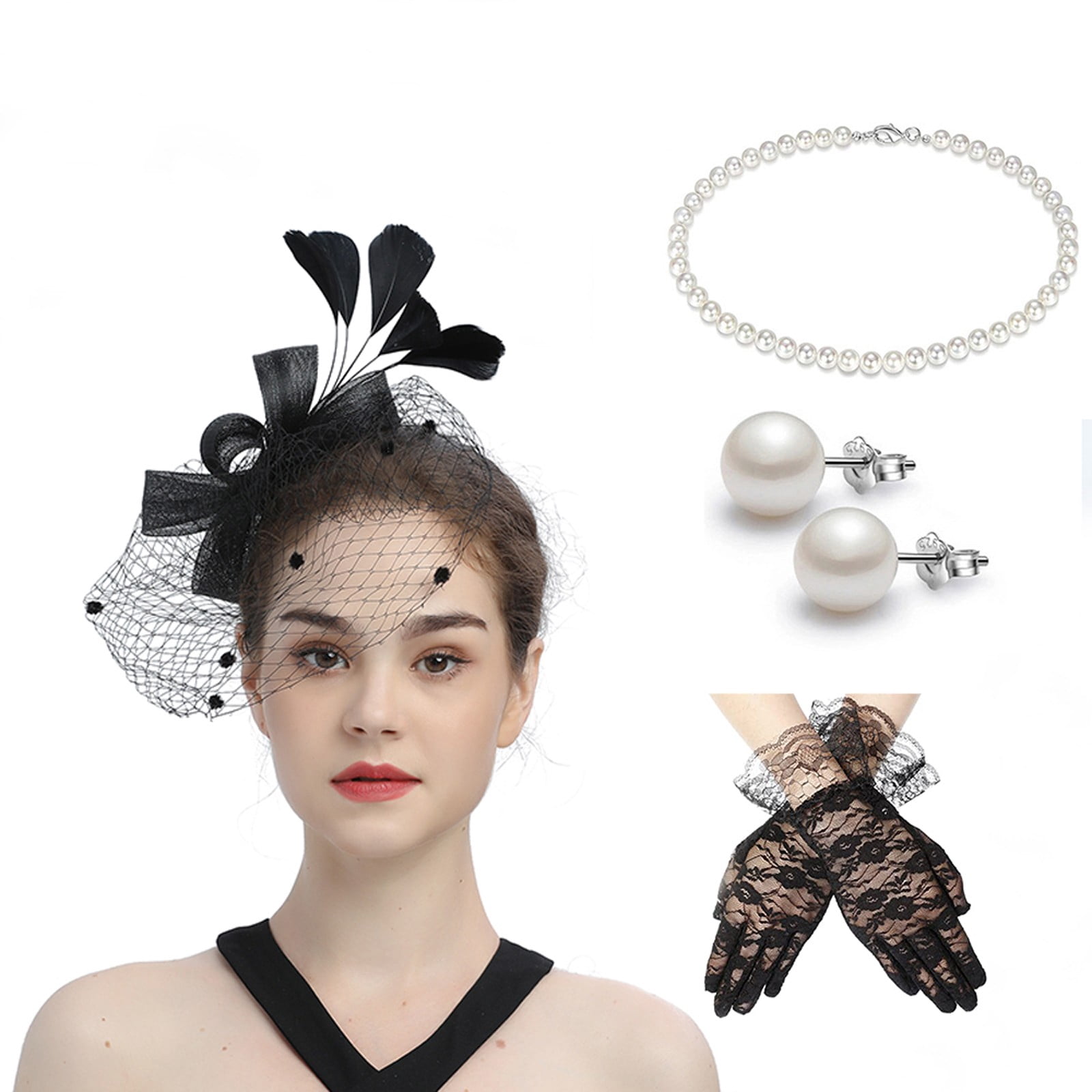 Fgnfyis Hats for Women Bow Top Hat for Tea Party Wedding with Lace ...