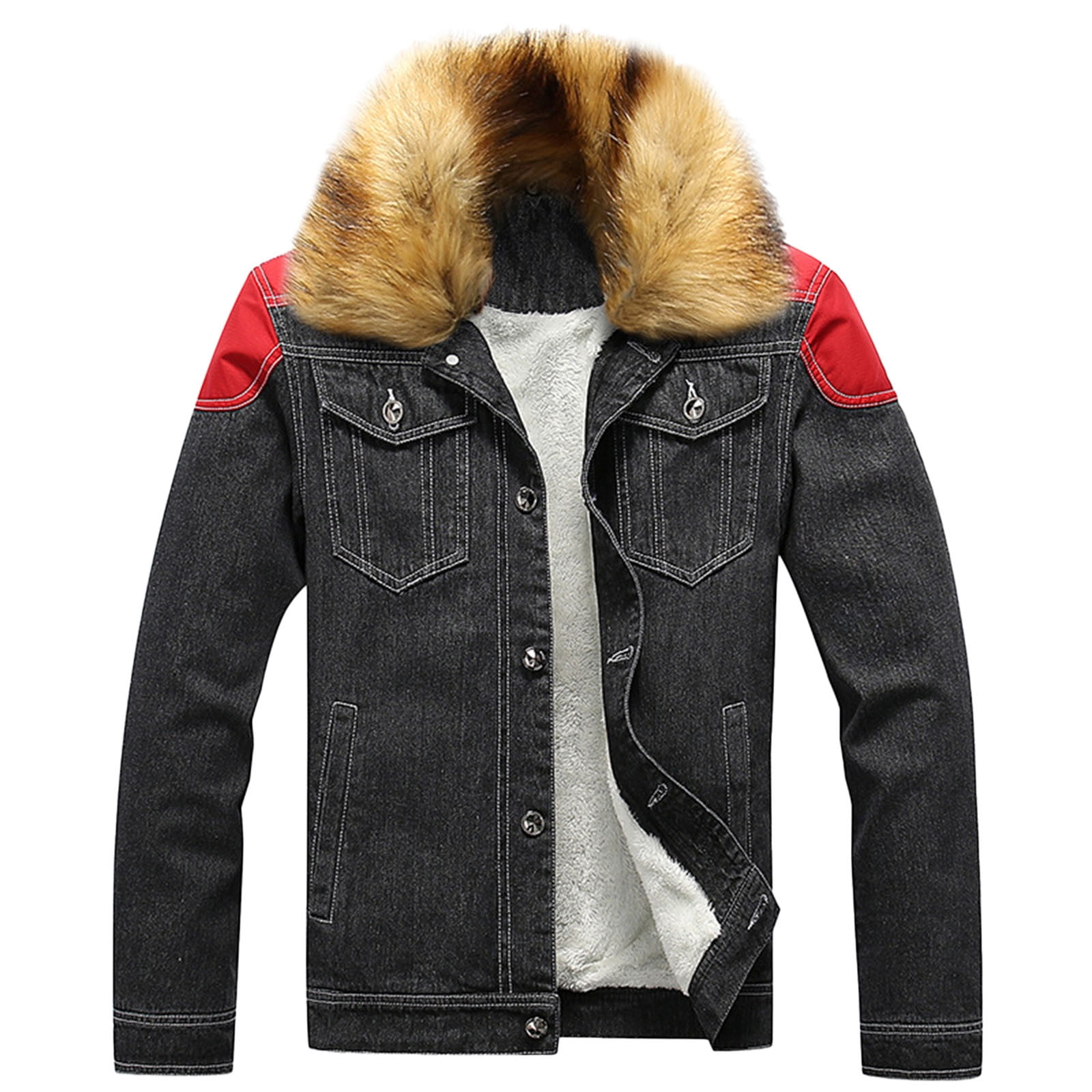 Fgnfyis Jackets for Men Autumn Winter Coat Jacket Fashion Denim Color ...