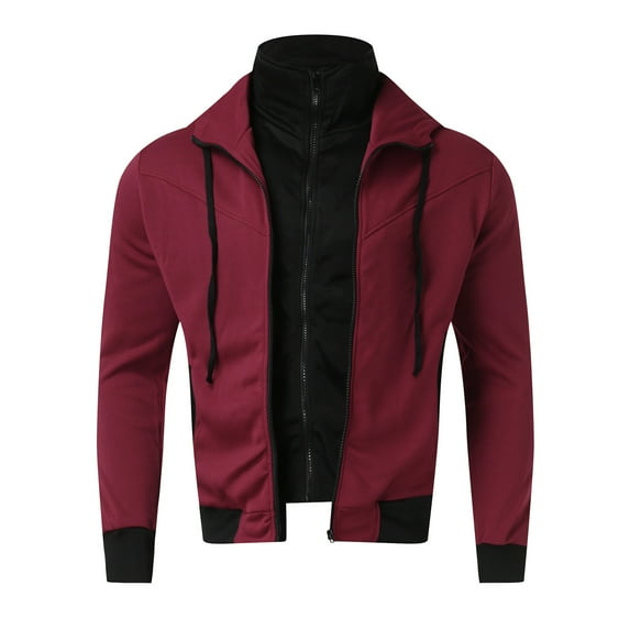 Fgnfyis Jackets for Men Stylish Hooded Zipper Pocket Long Sleeve ...