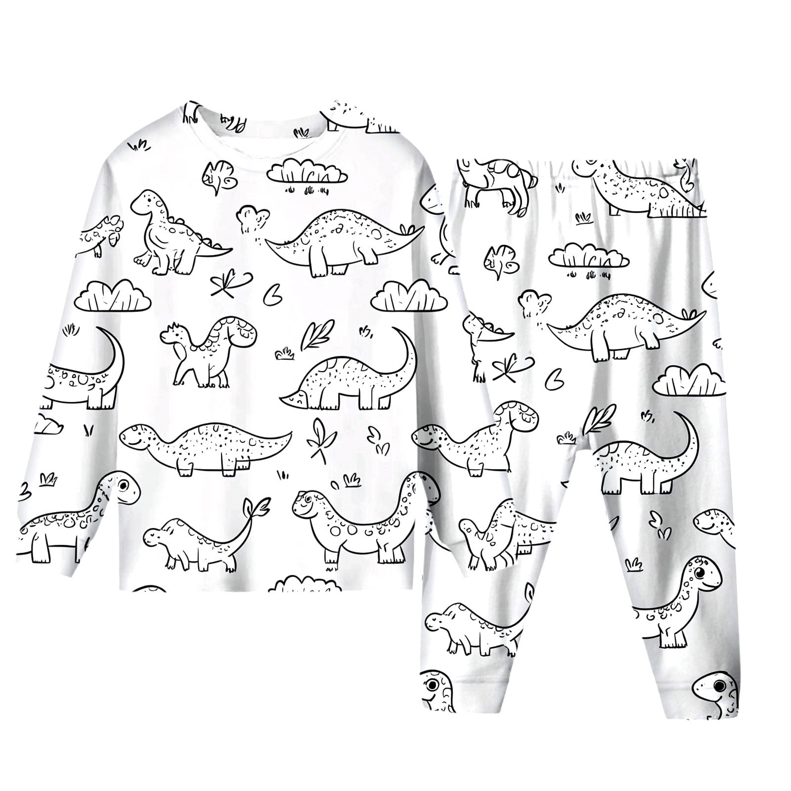 Fgnfyis Kids Coloring Pajamas with Markers Soft 2-Piece Unisex PJs Set ...