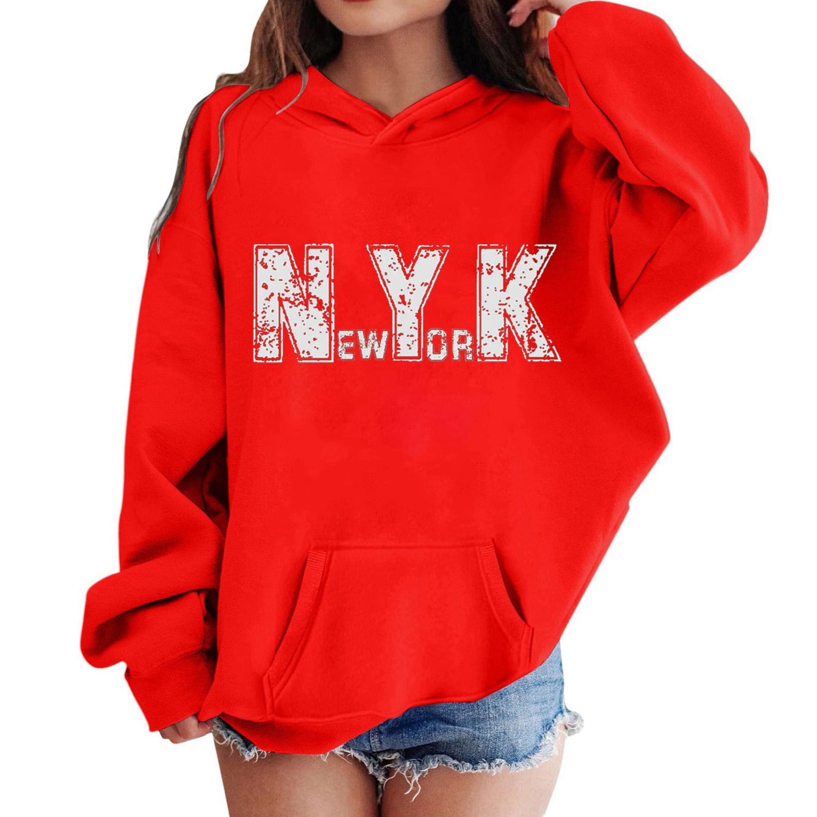 Fgnfyis Kids Girls Hoodie with Pocket Graphic Letter Print Pullover ...