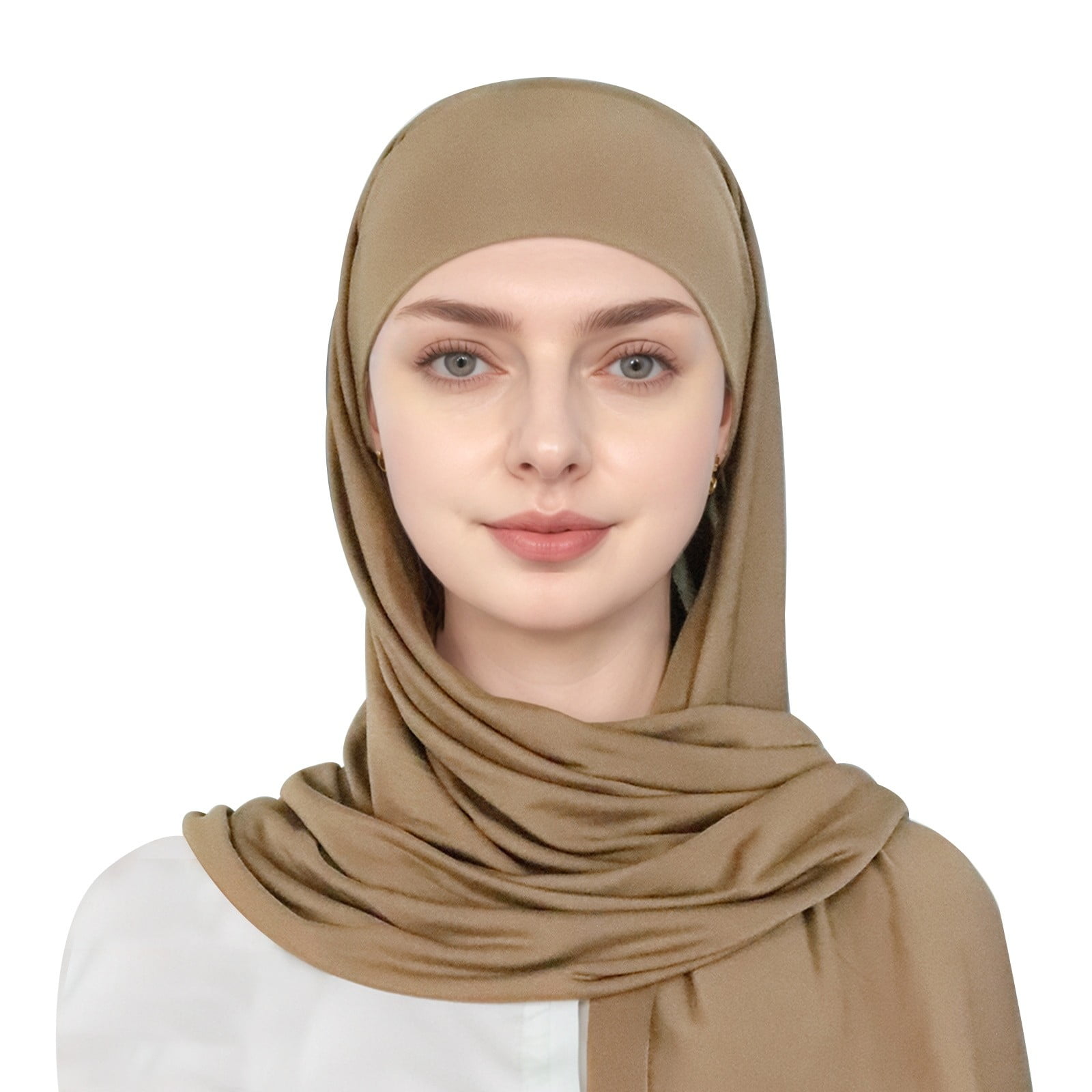 Fgnfyis Layer Brim Head Scarf Turban Wrap Cap for Women Hijab Head ...