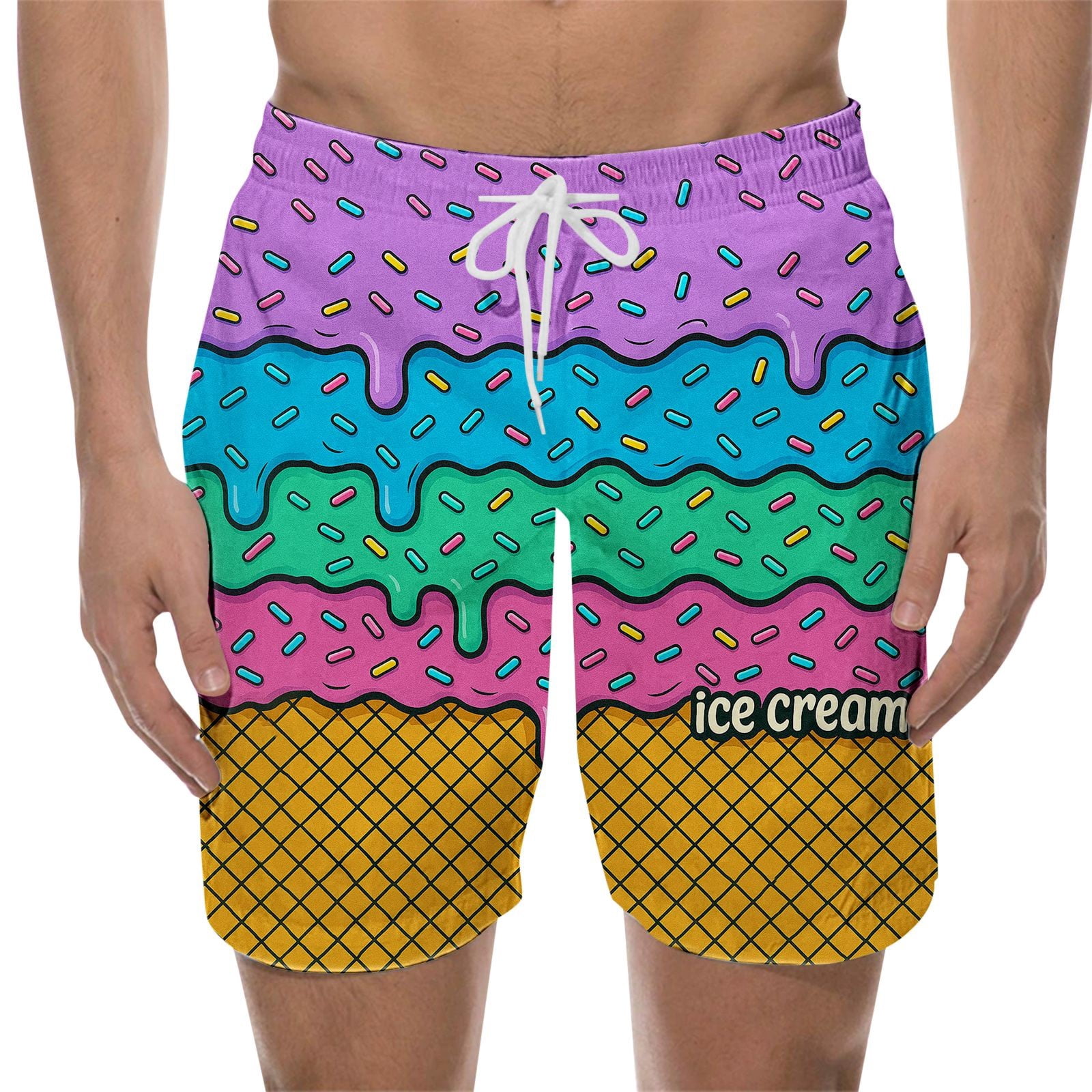 Fgnfyis Men's Board Shorts for Beach Swimming and Workouts Stylish Lace ...