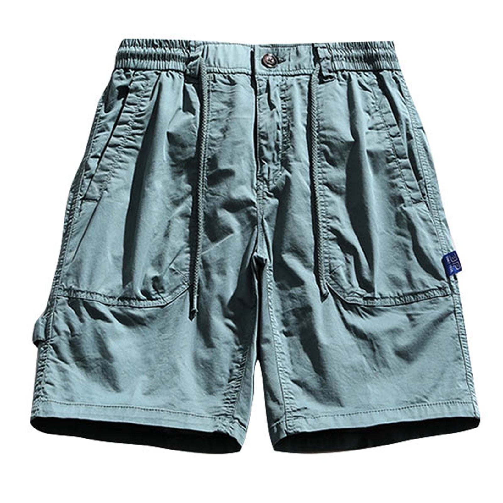 Fgnfyis Men's Casual Cargo Shorts Stretch Waist Shorts Summer Beach ...
