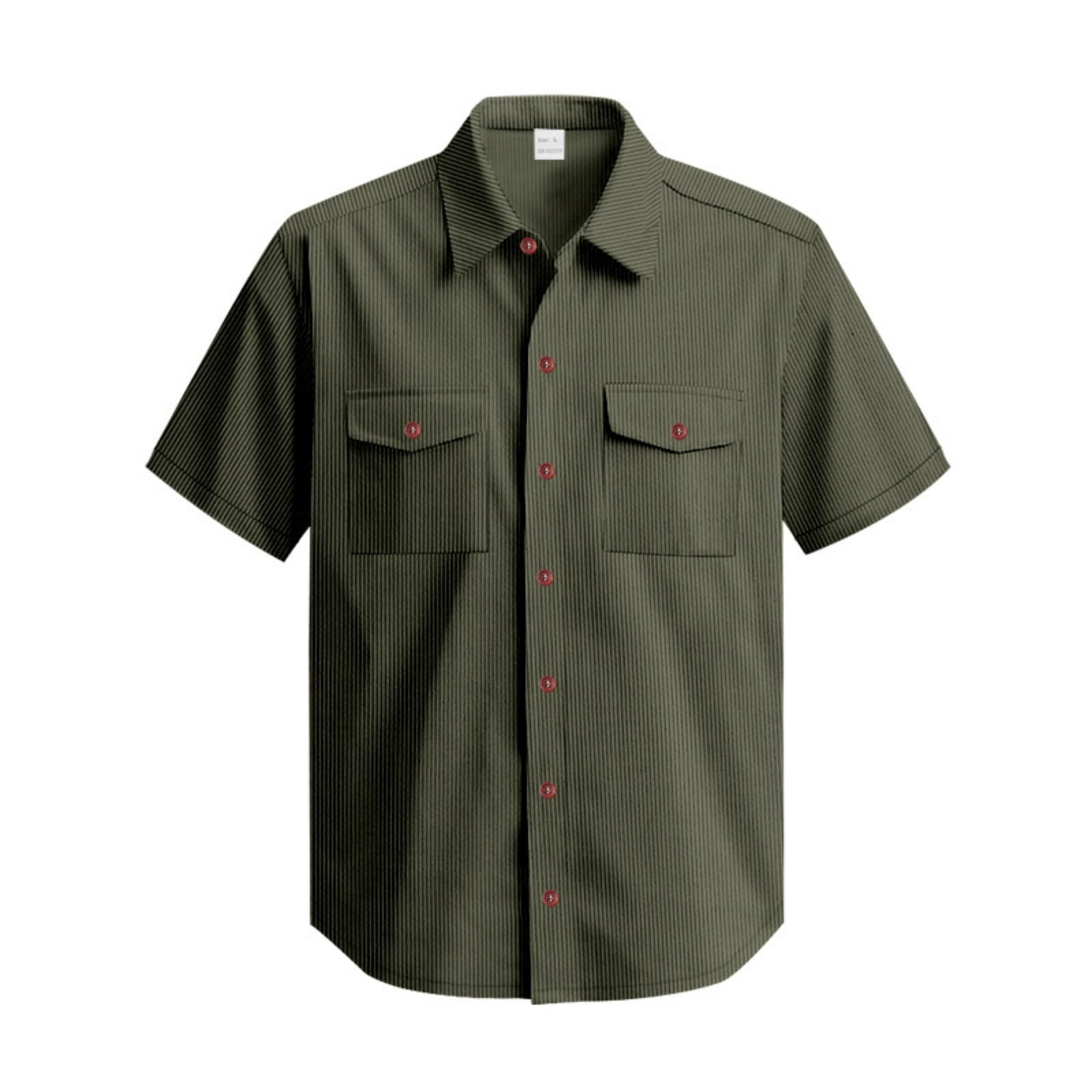 Fgnfyis Men's Casual and Outdoor Work Short Sleeve Shirt with Corduroy ...