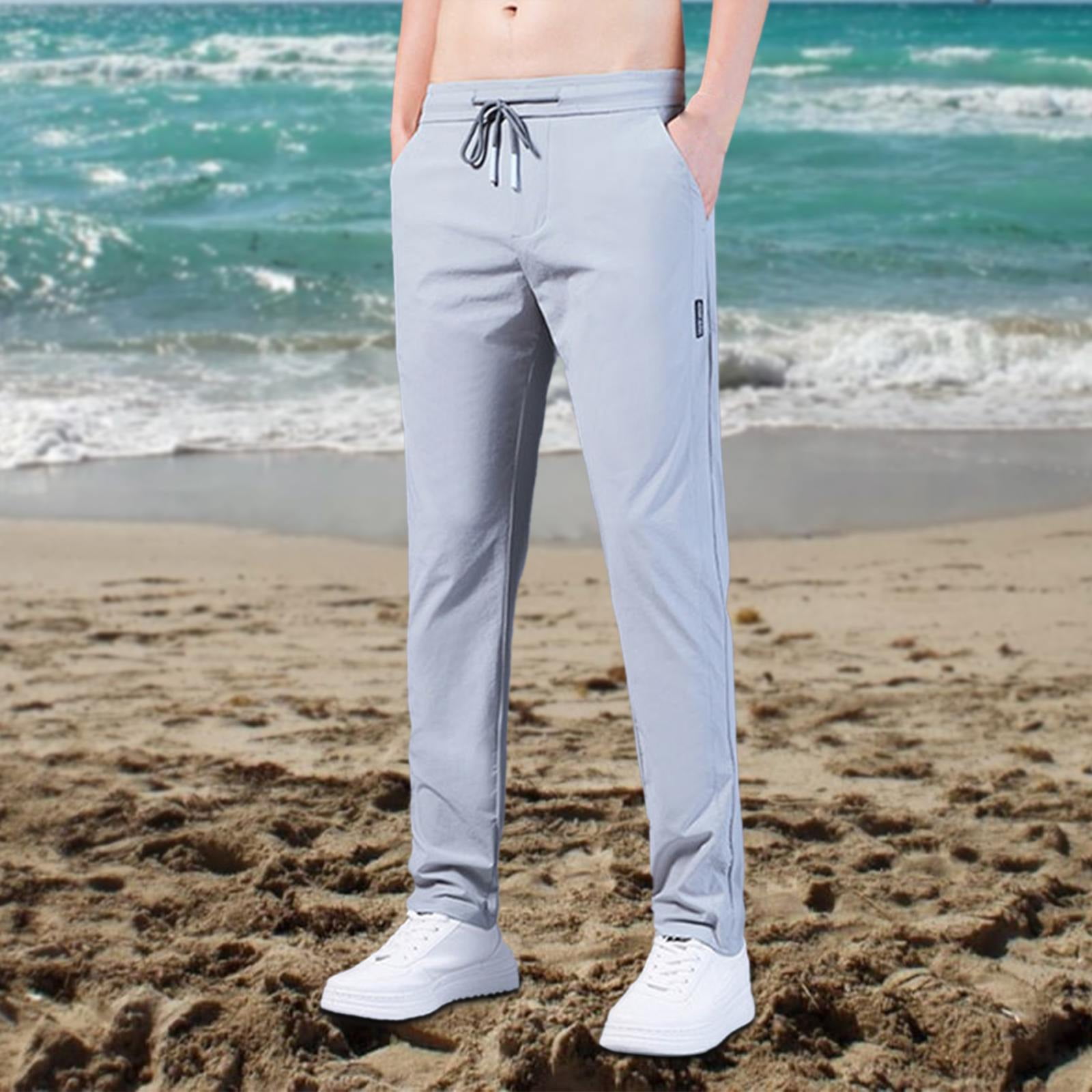 Fgnfyis Men's Fast Dry Stretch Pants Ice Cool Breathable Pants Running ...