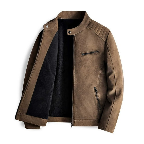 Fgnfyis Men's Leather Jacket 2026 Autumn Winter Handsome Plus Slim Fit ...