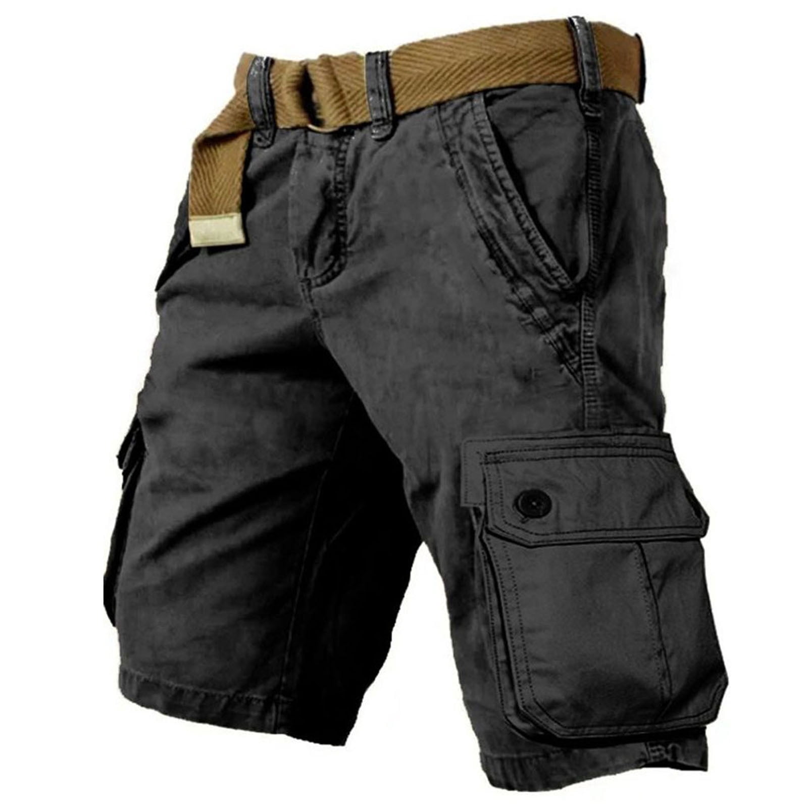 Fgnfyis Men's Plus Size Cargo Solid Color Sports Loose Classic Fashion ...