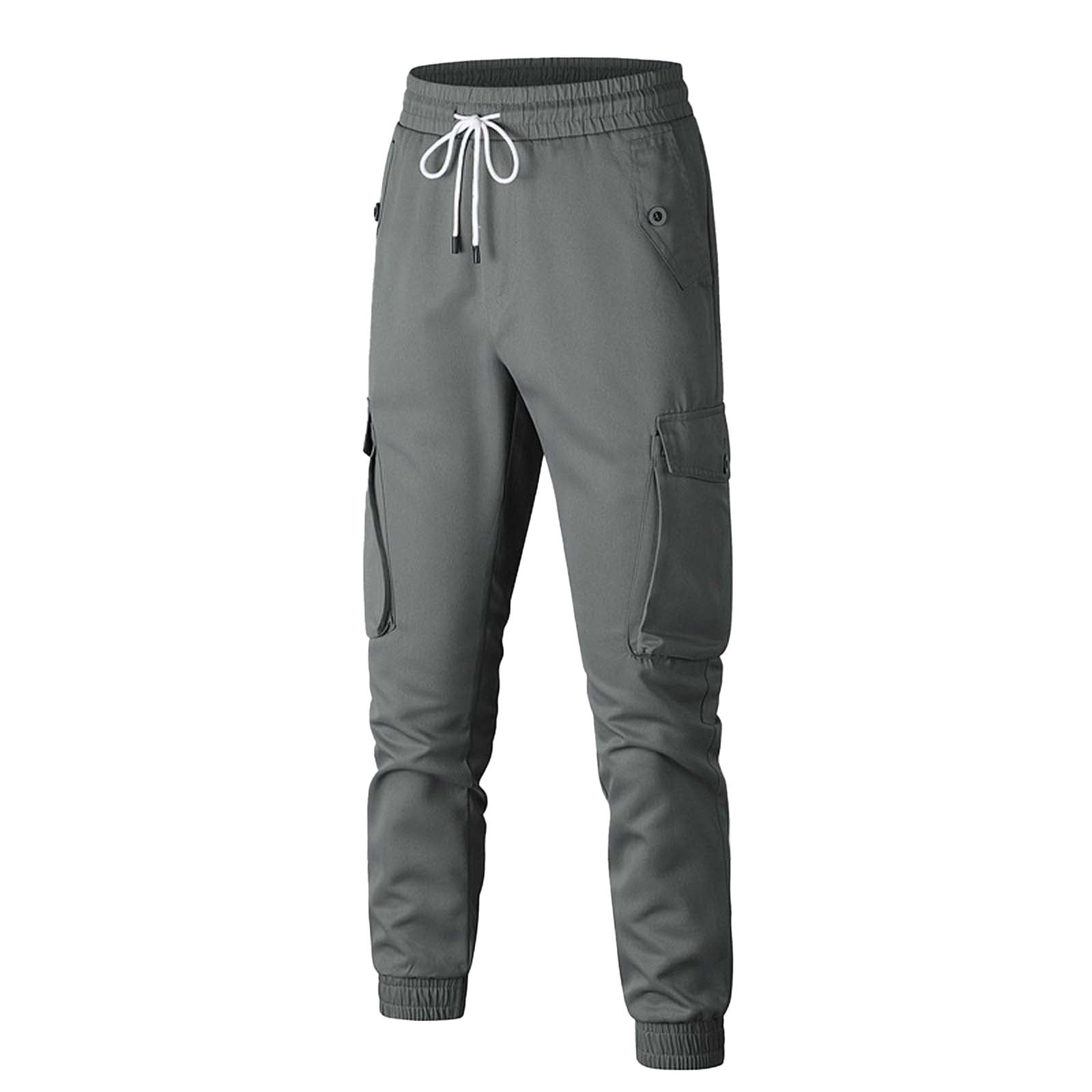 Fgnfyis Men's Pocket Drawstring Casual Japanese Work Pants Men's Summer ...