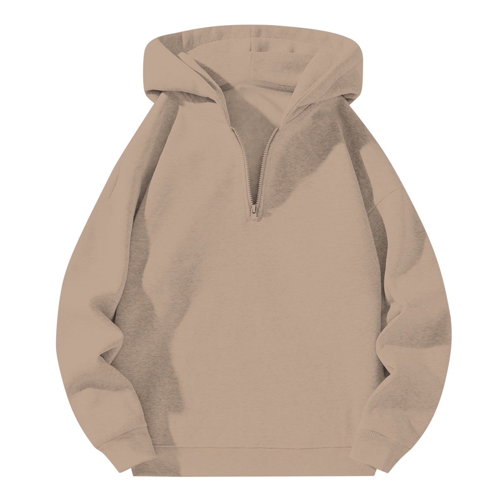 Fgnfyis Men's Quarter Zip Hoodies Solid Color Long Sleeve Drop Shoulder ...