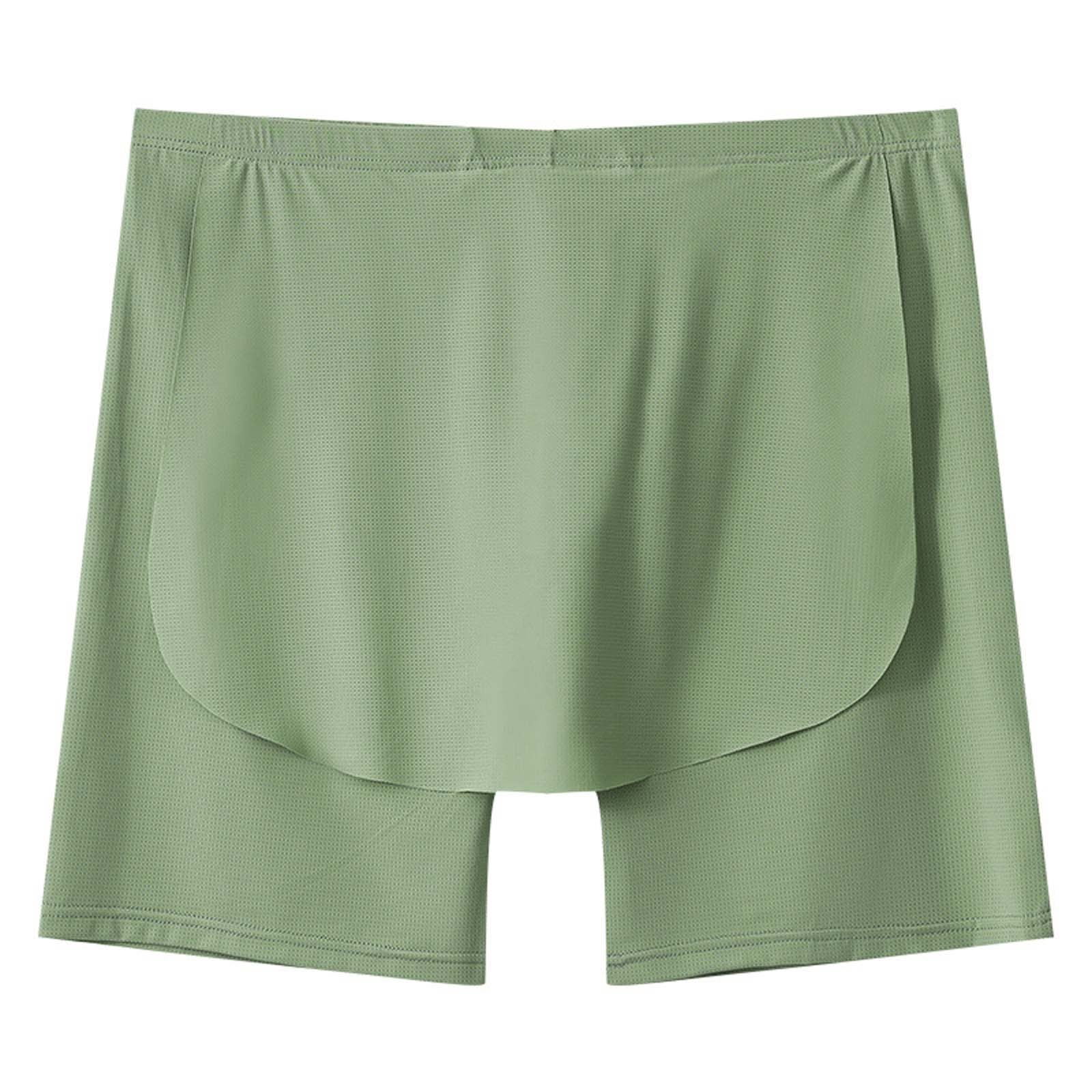 Fgnfyis Men's Skirt Pants Briefs Ice Silk Lengthened Roll Side Opening ...