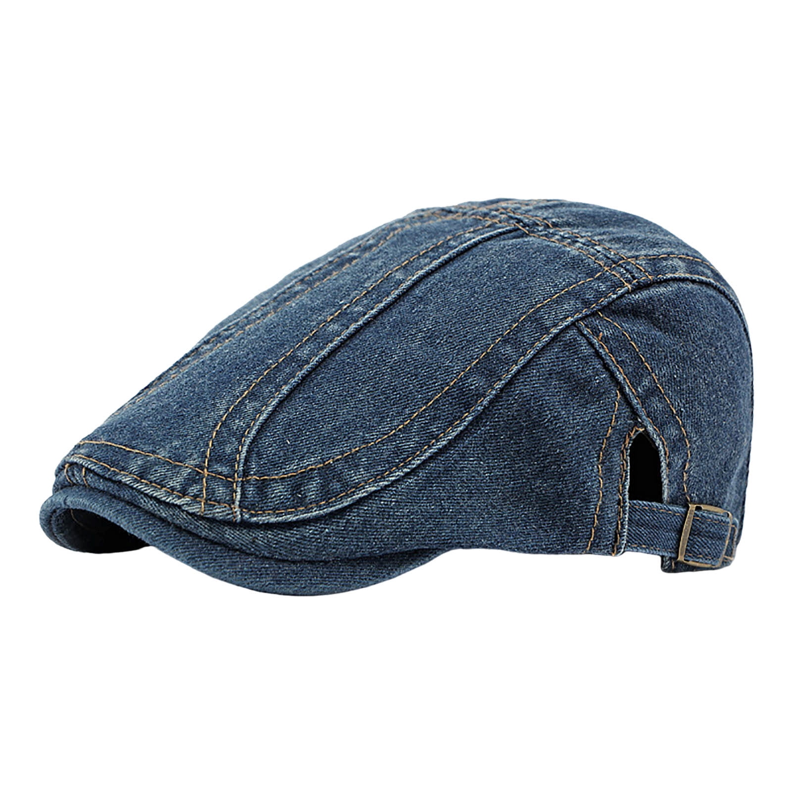 Fgnfyis Men's Washed Denim Beret Spring Fall Thin Literary Retro ...