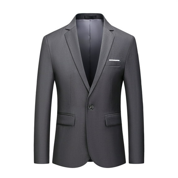 Fgnfyis Mens Blazer Mens Business Casual Fashion One Button Solid Color ...