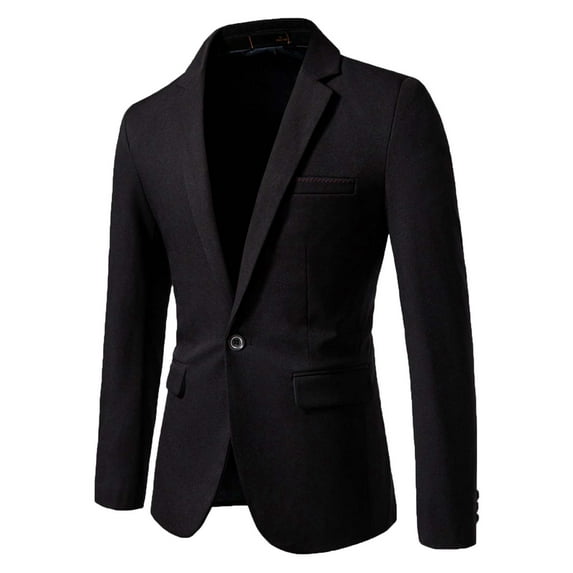 Fgnfyis Mens Blazer Mens Casual Solid Color One Button Business Casual ...