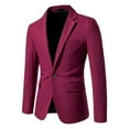 Fgnfyis Mens Blazer Mens Casual Solid Color One Button Business Casual ...