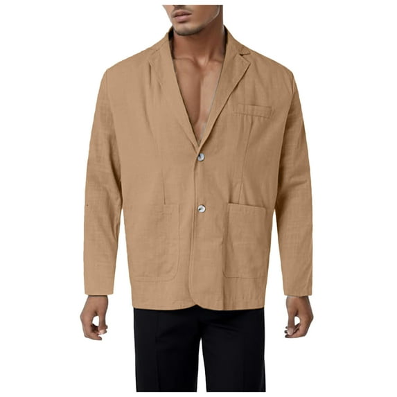 Fgnfyis Mens Blazer Mens Fashion Leisure Lightweight Solid Color Suit ...