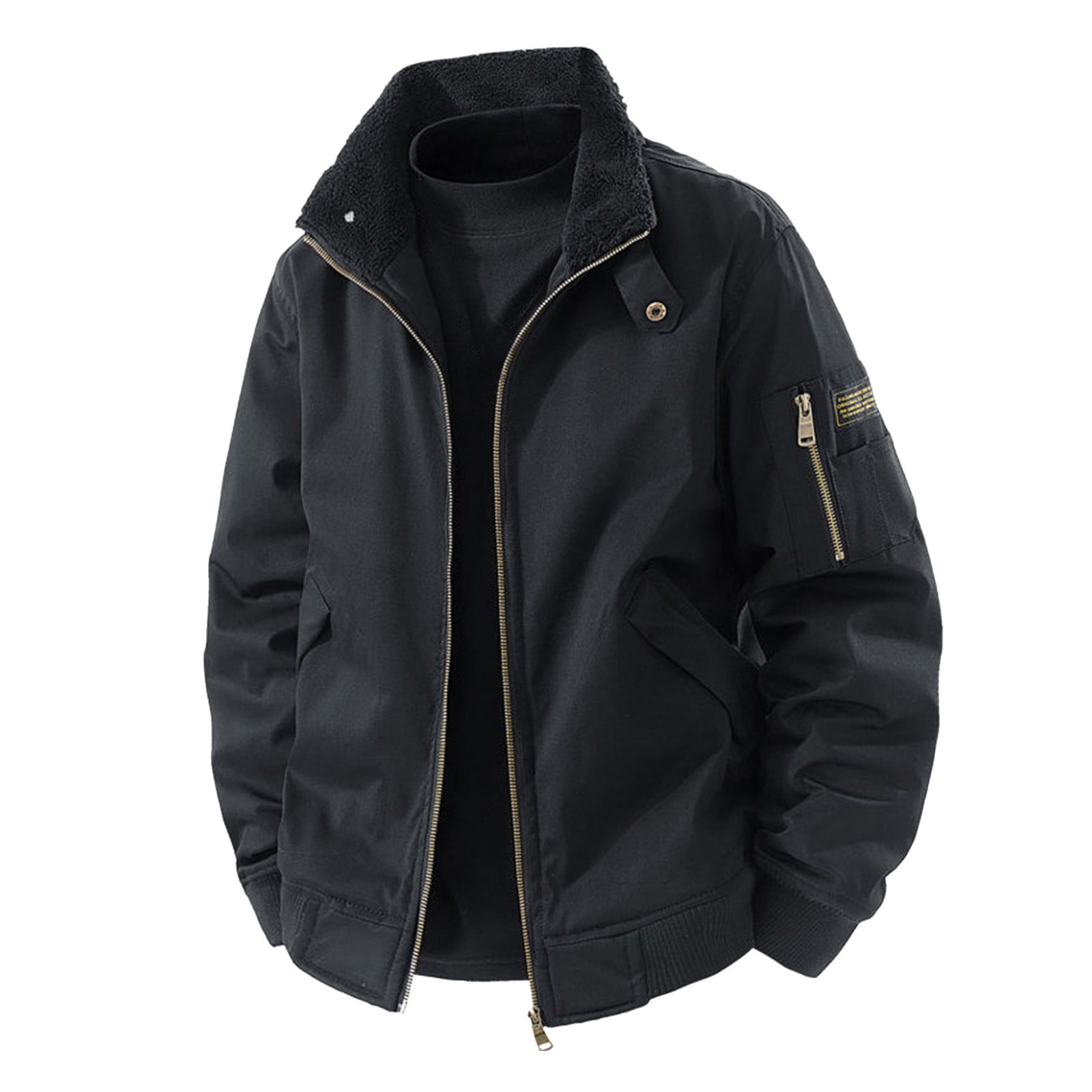 Fgnfyis Mens Coat Jacket Winter Stand Collar Lined Thickened Warm ...