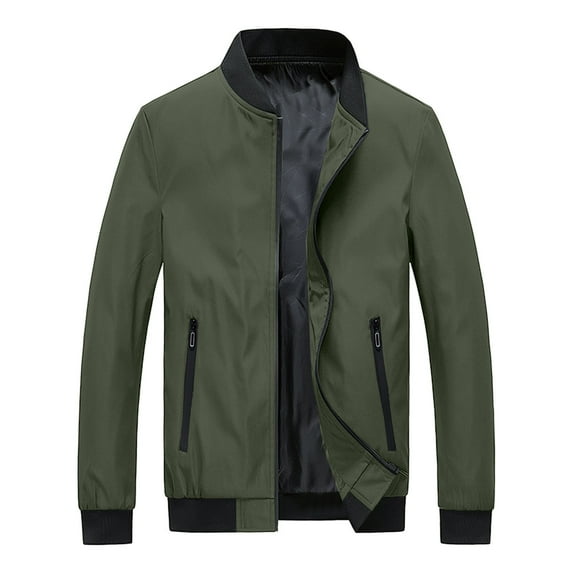 Fgnfyis Mens Coat Lightweight Zip up Slim Fit Windbreaker Track Jacket ...