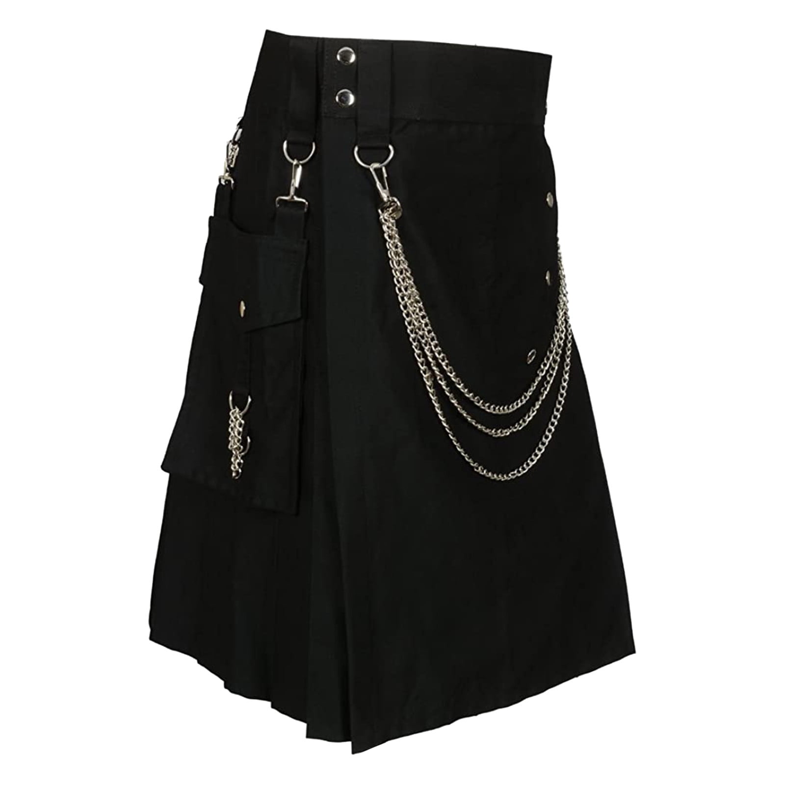 Fgnfyis Mens Fashion Scottish Style Zipper Solid Color Pleated Skirt ...