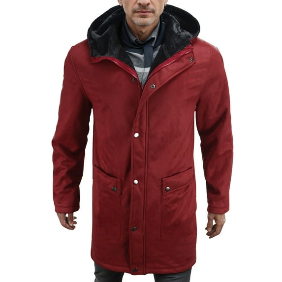 Fgnfyis Mens Jackets Winter Long Jacket with Pockets Padded Casual ...
