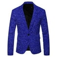 Fgnfyis Mens Suit Jacket Mens 3D Sequin Suit Printed Pocket Lapel ...