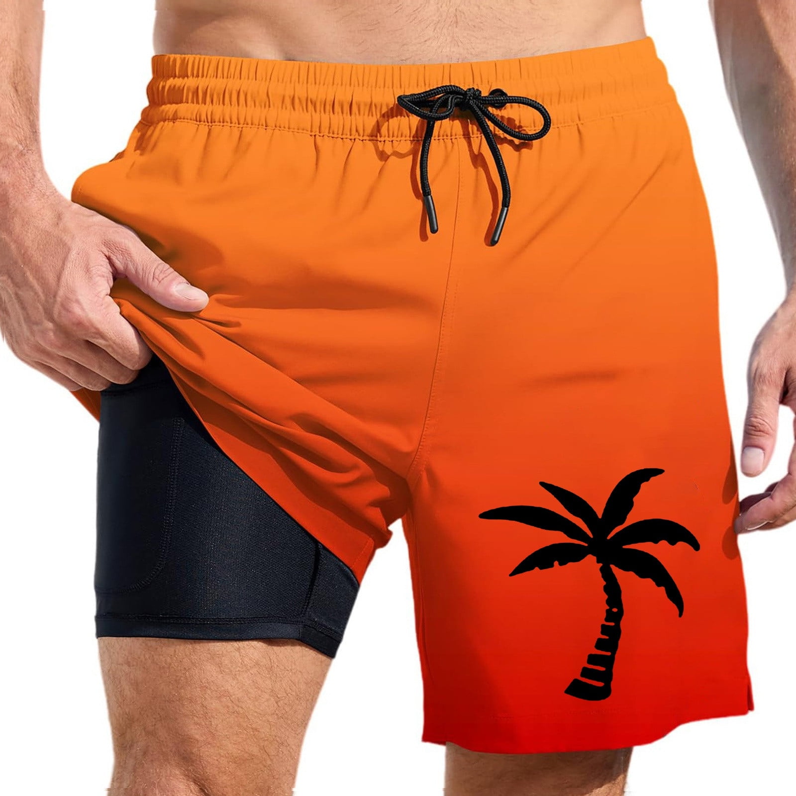 Fgnfyis Mens Swim Trunks with Compression Lined Short Bathing Suits for ...