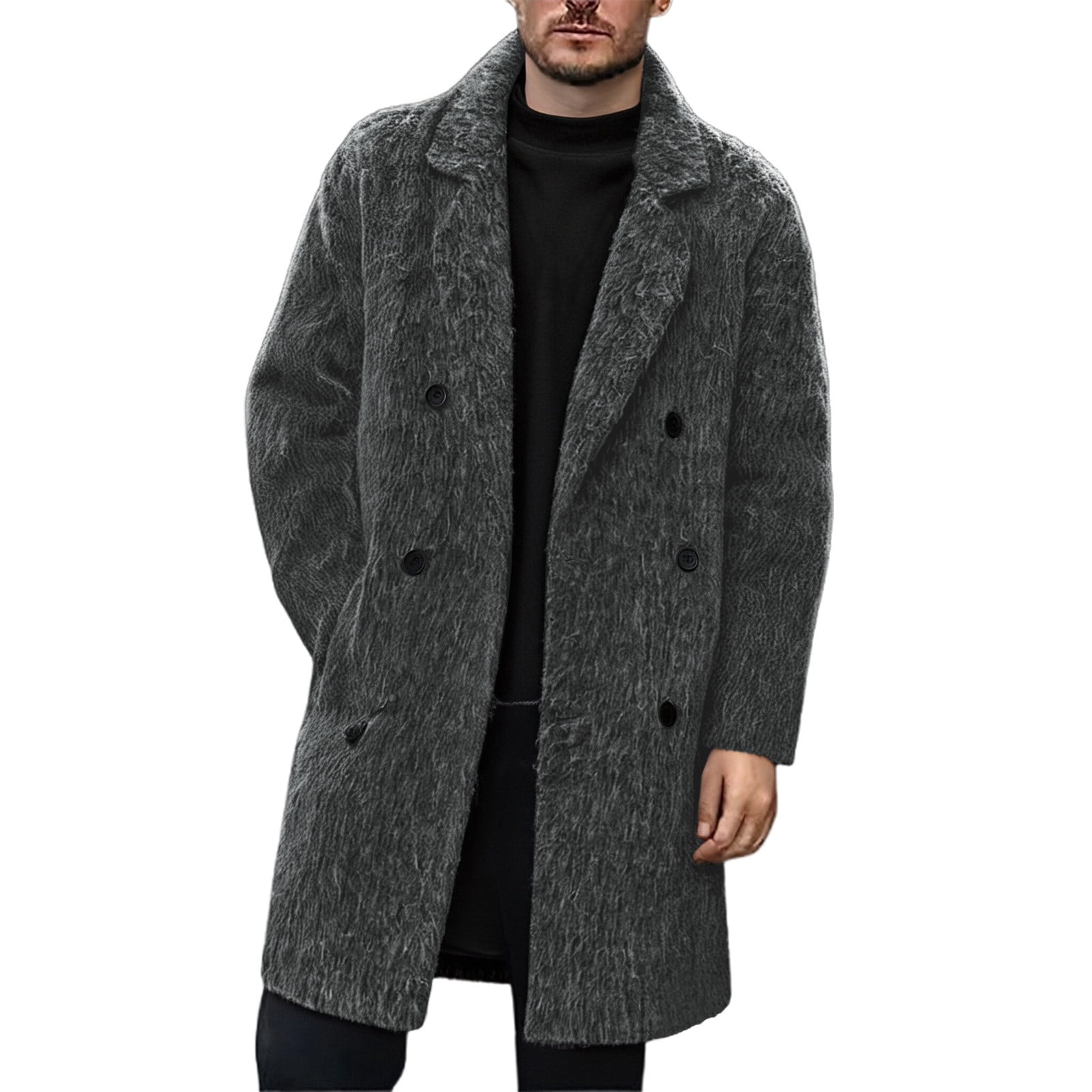 Fgnfyis Mens Winter Coats Long Overcoat Mid Length Anorak Jacket ...