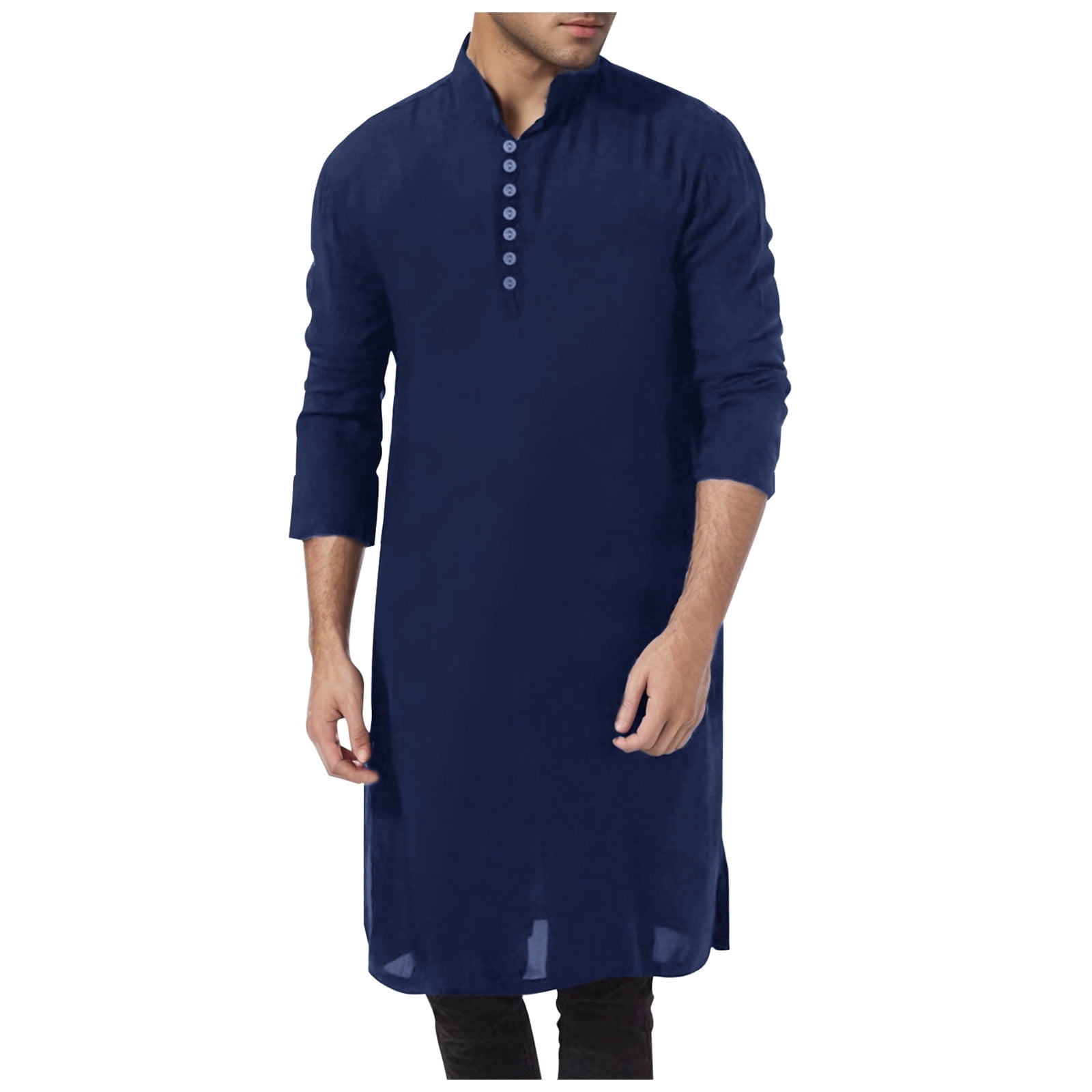 Fgnfyis Muslim Dresses Men Muslim Kaftan Abaya Men Dubai Robe Middle ...