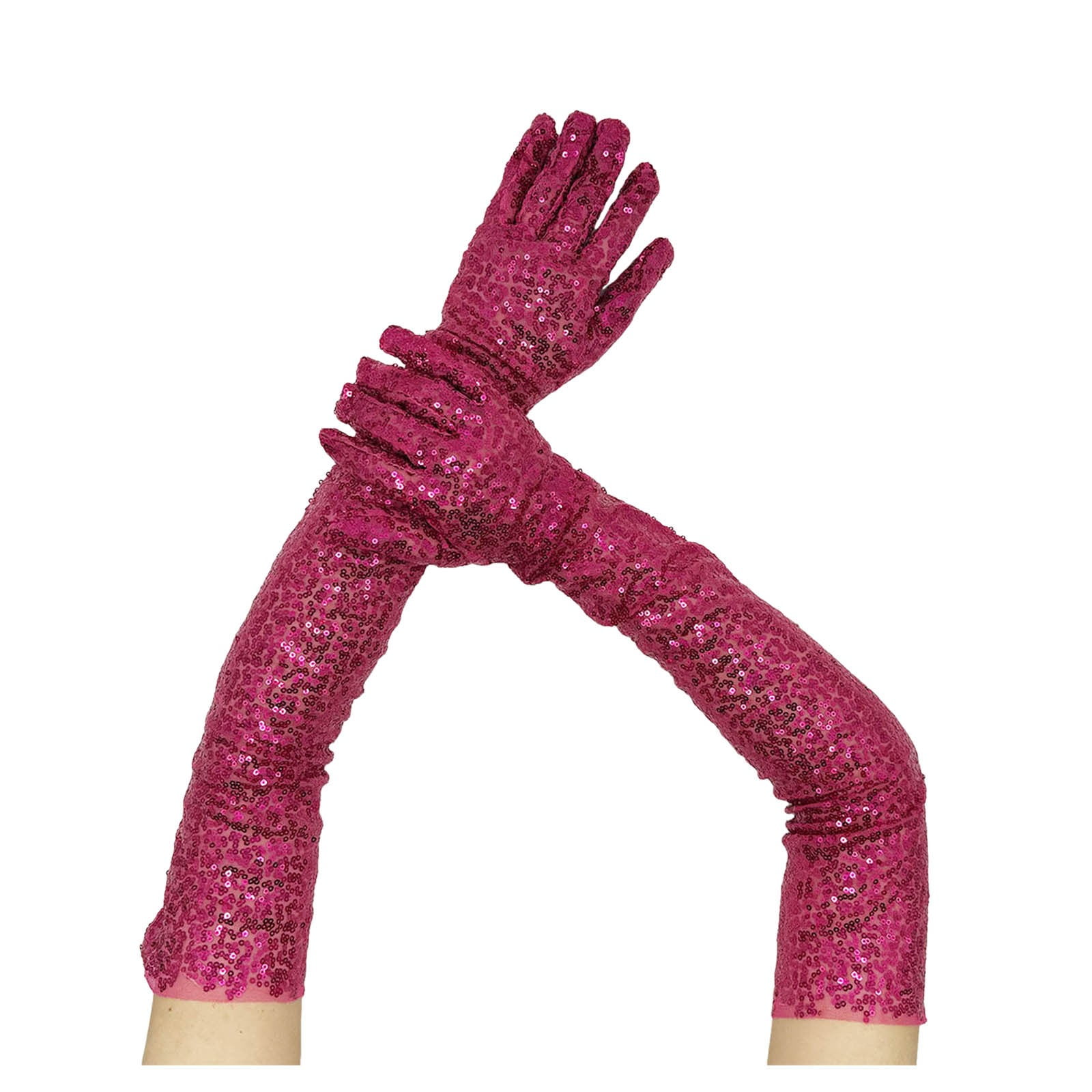 Fgnfyis Sparkly Sequin Long Opera Evening Gloves For Women 1920s Satin ...